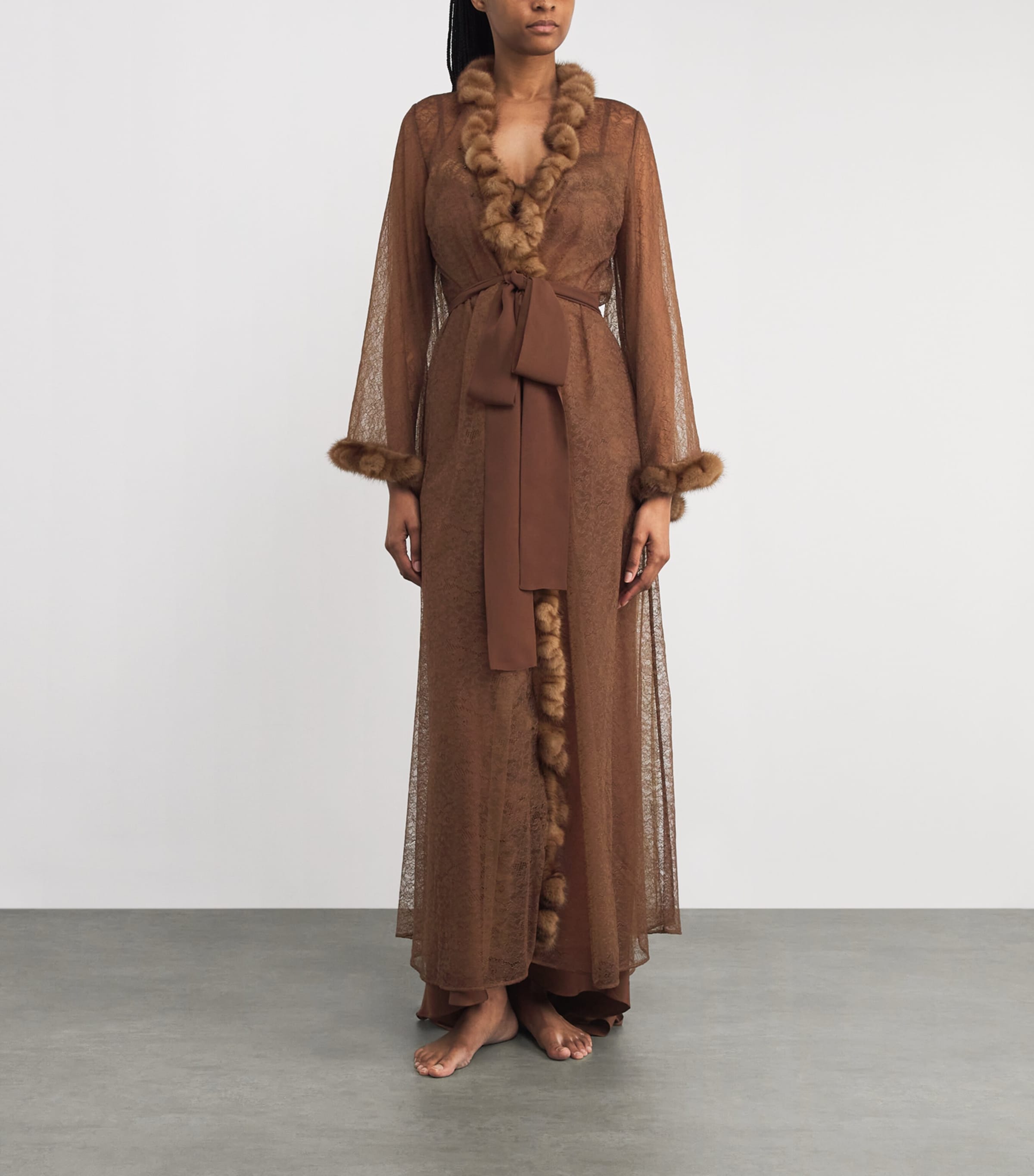 Rosamosario Brown Mink-Silk Saint Moritz Robe | Harrods CA