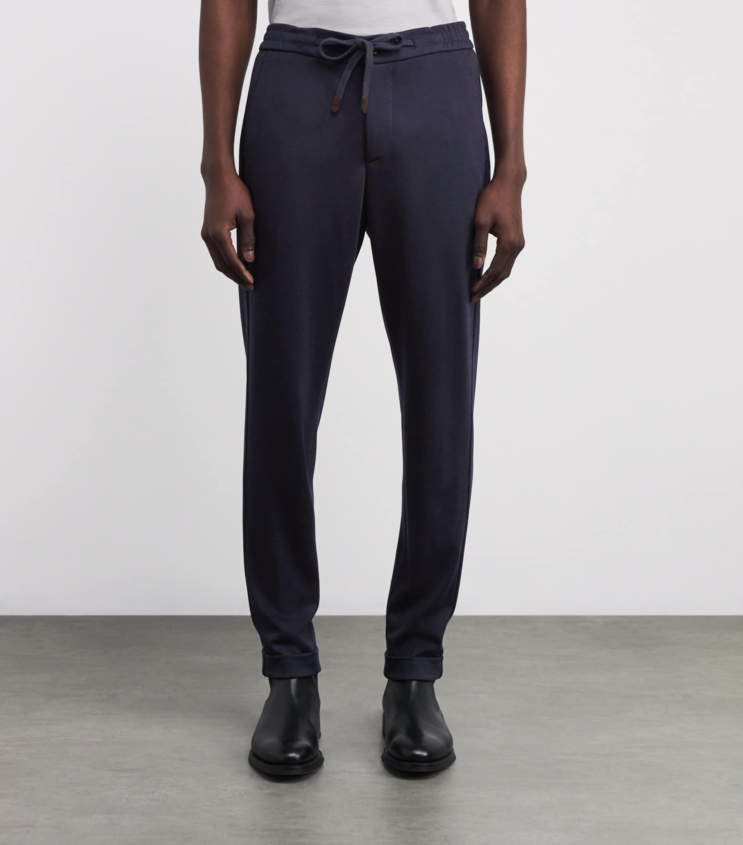 Marco Pescarolo Navy Virgin Wool Drawstring Trousers | Harrods CA