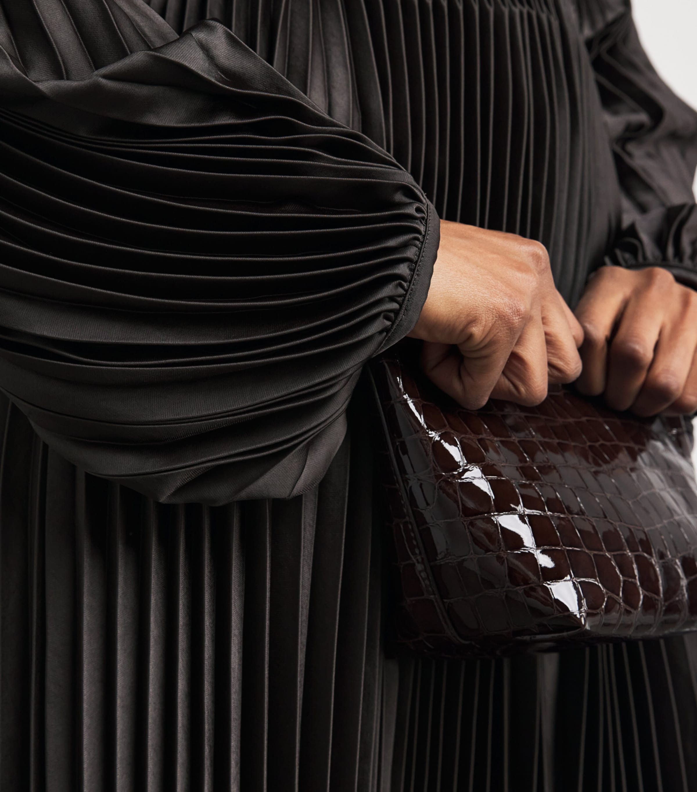 Joseph Brown Pleated Ortiz Midi Dress | Harrods UK