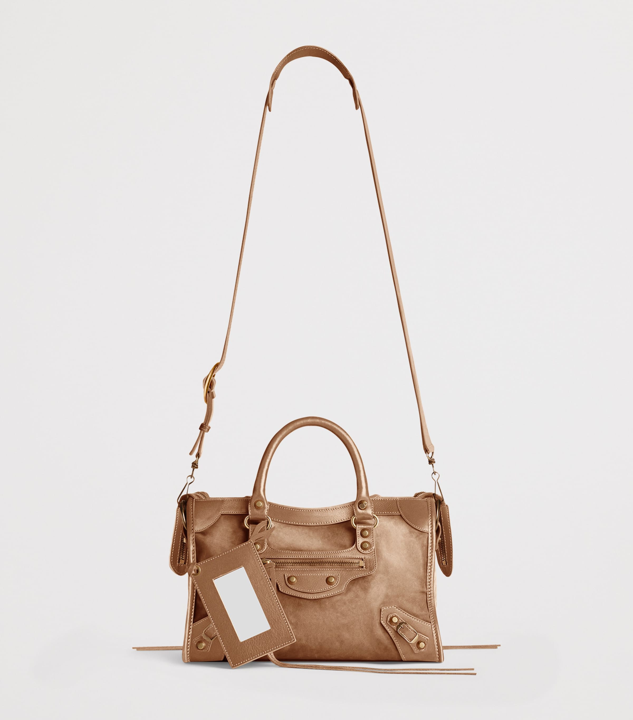 Balenciaga Brown Small Lambskin Le City Top-Handle Bag | Harrods UK