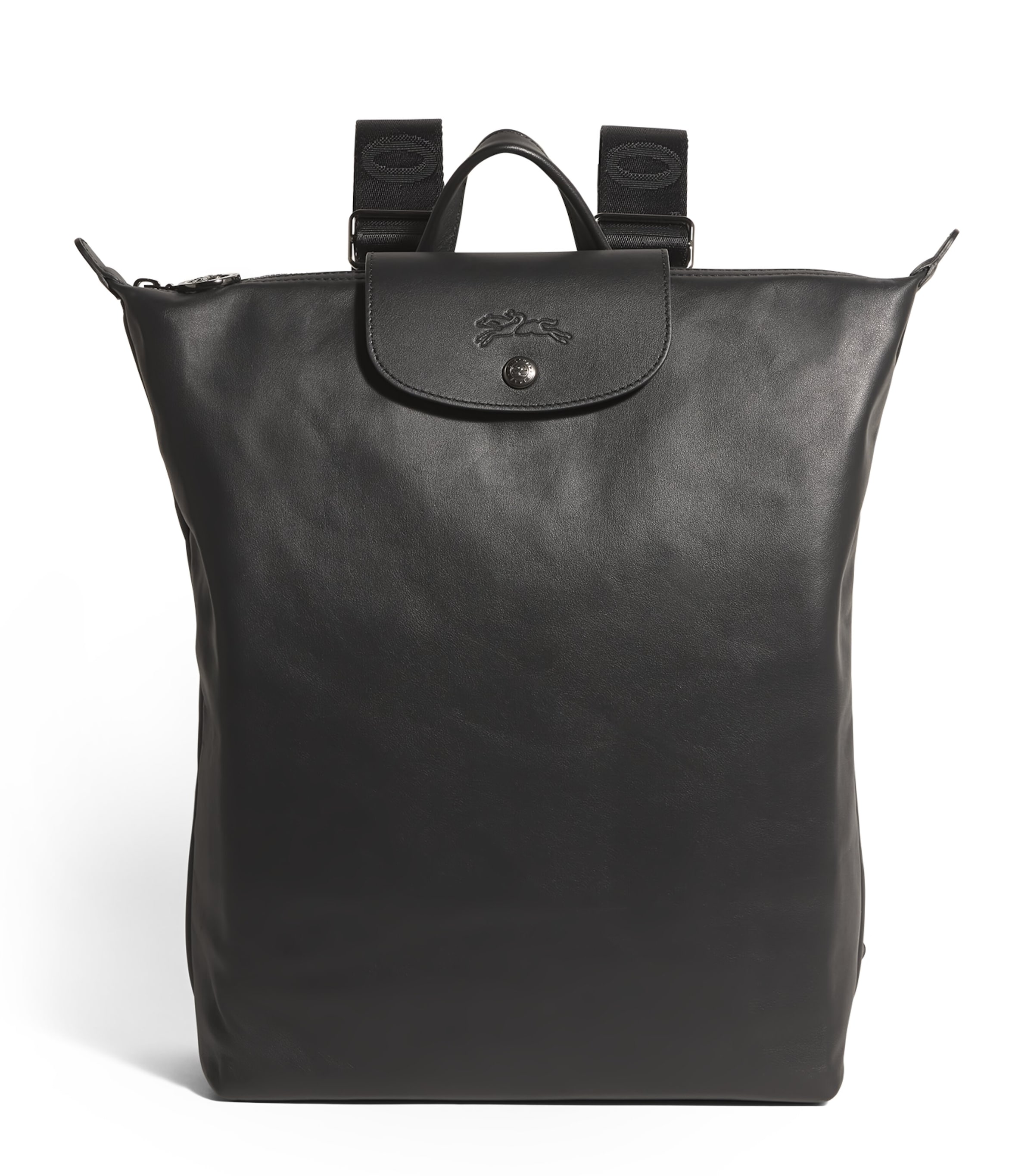 Longchamp Black Xtra Leather Le Pliage Backpack | Harrods UK