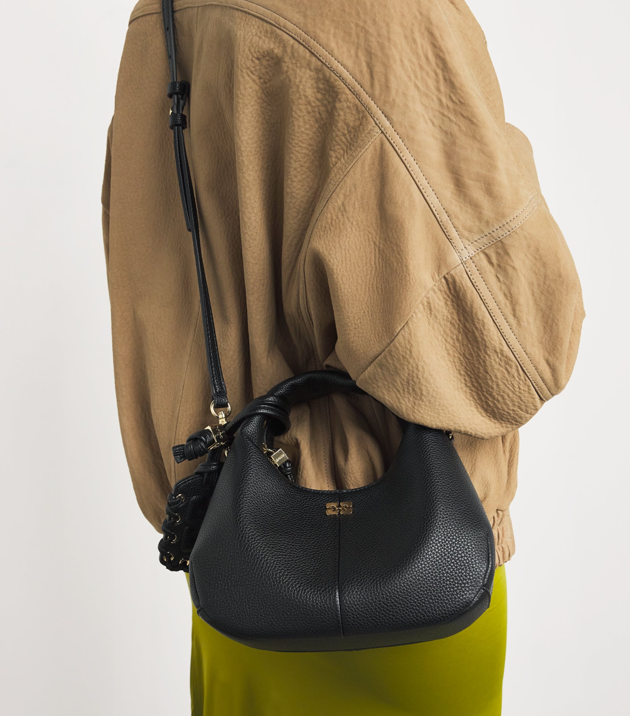 GANNI Black Mini Hobo Bag | Harrods HK