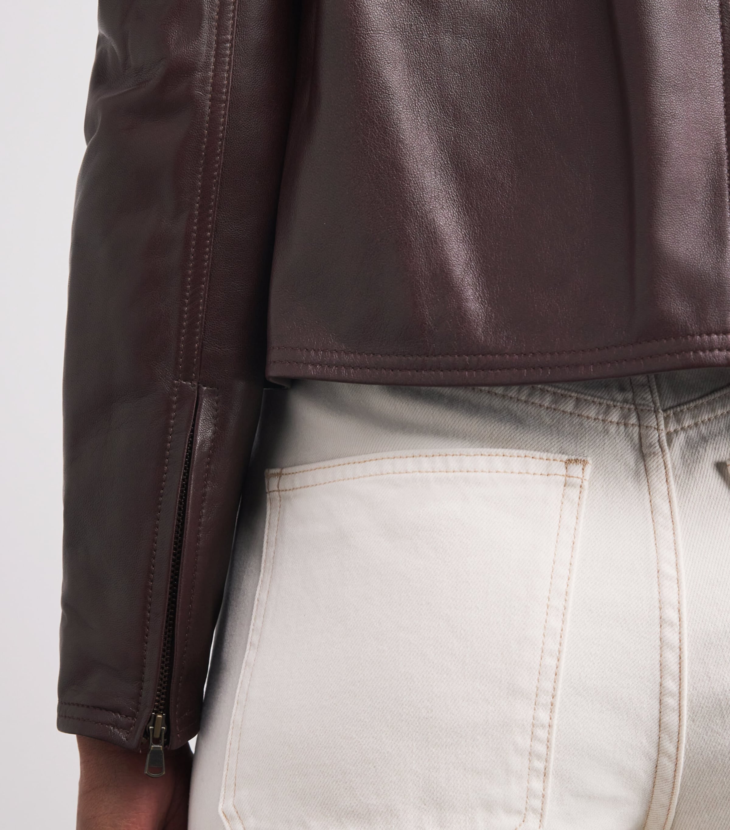 Ulla Johnson Burgundy Leather Anouk Jacket | Harrods UK