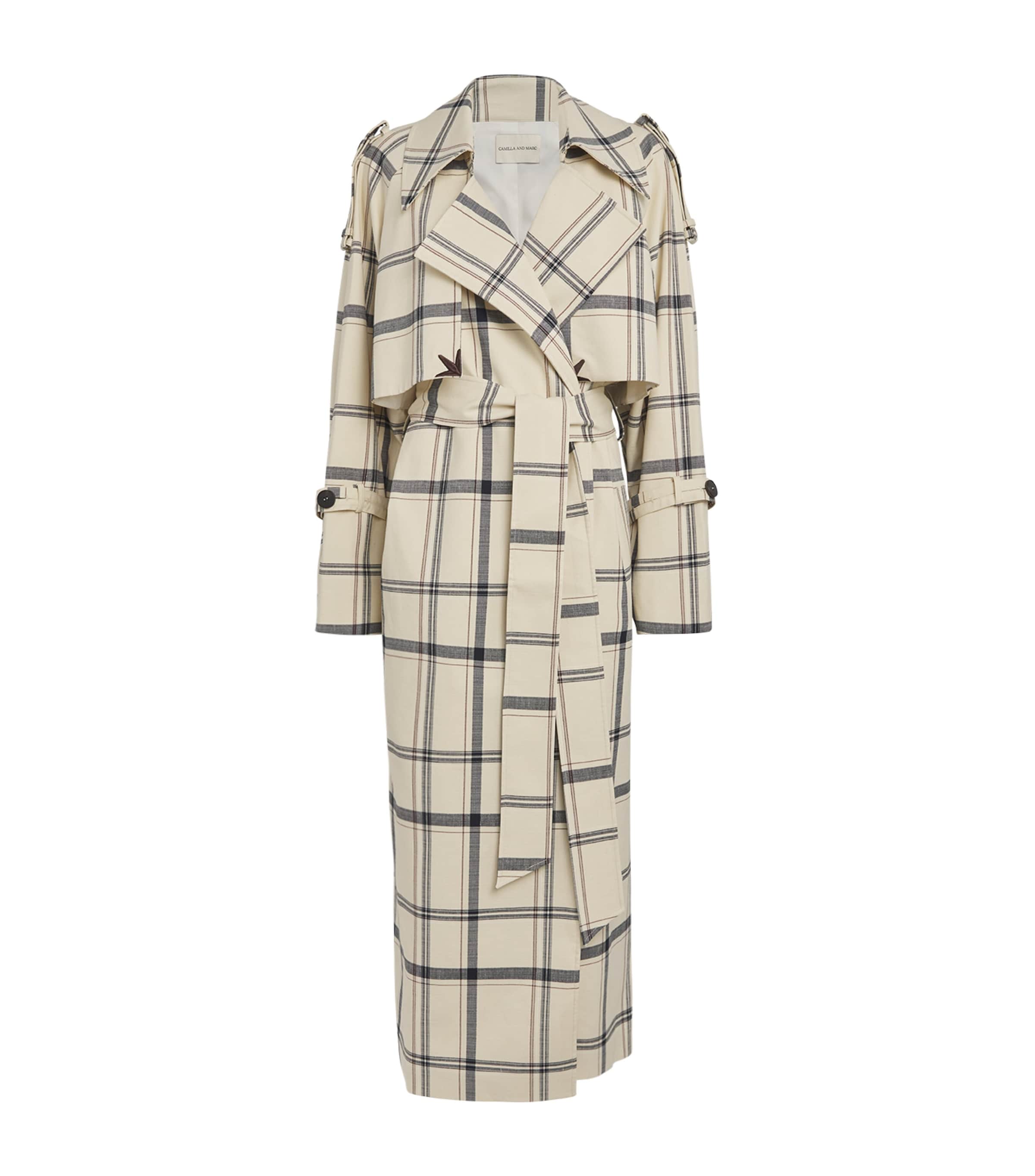 CAMILLA AND MARC Ivory Check Corelia Trench Coat | Harrods US