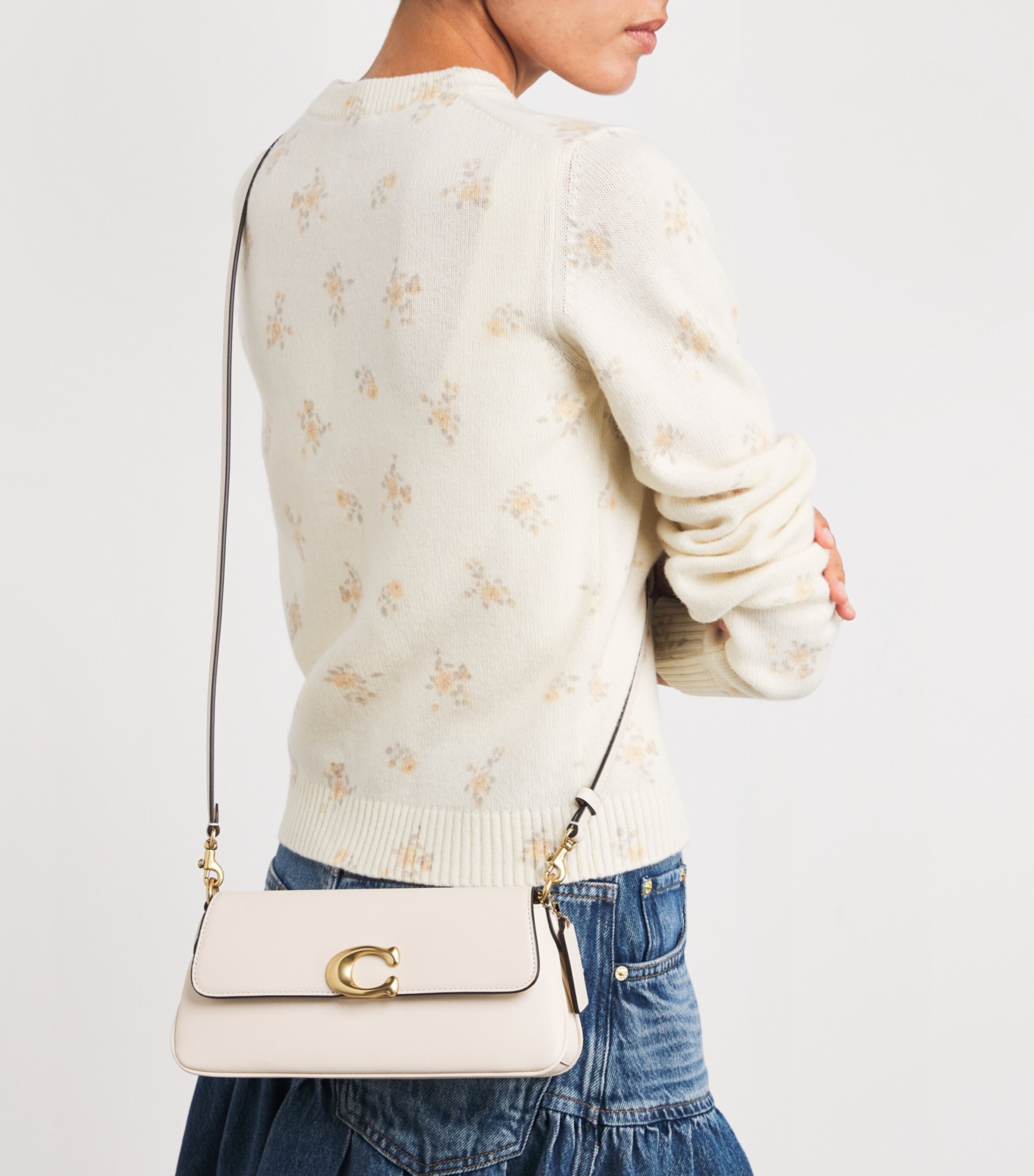 Coach White Calf Leather Jet Shoulder Bag | Harrods UK