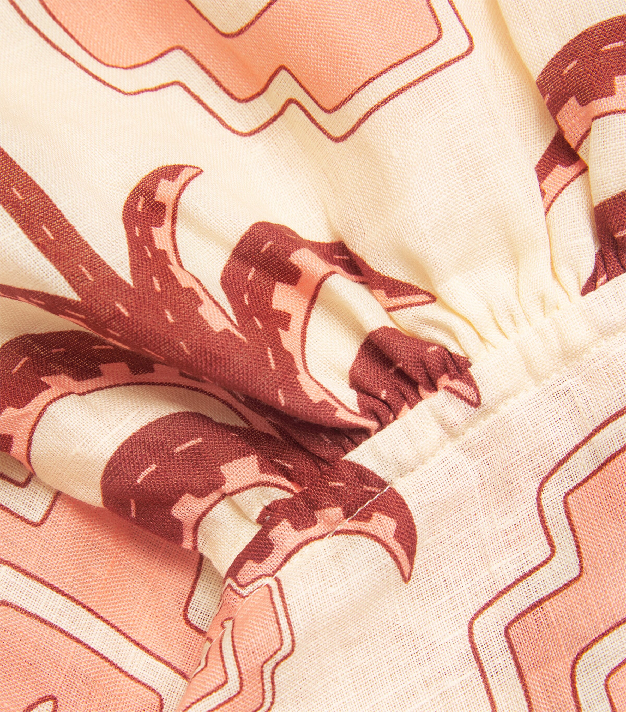 Johanna Ortiz Pink Linen Wave After Wave Mini Dress | Harrods IT