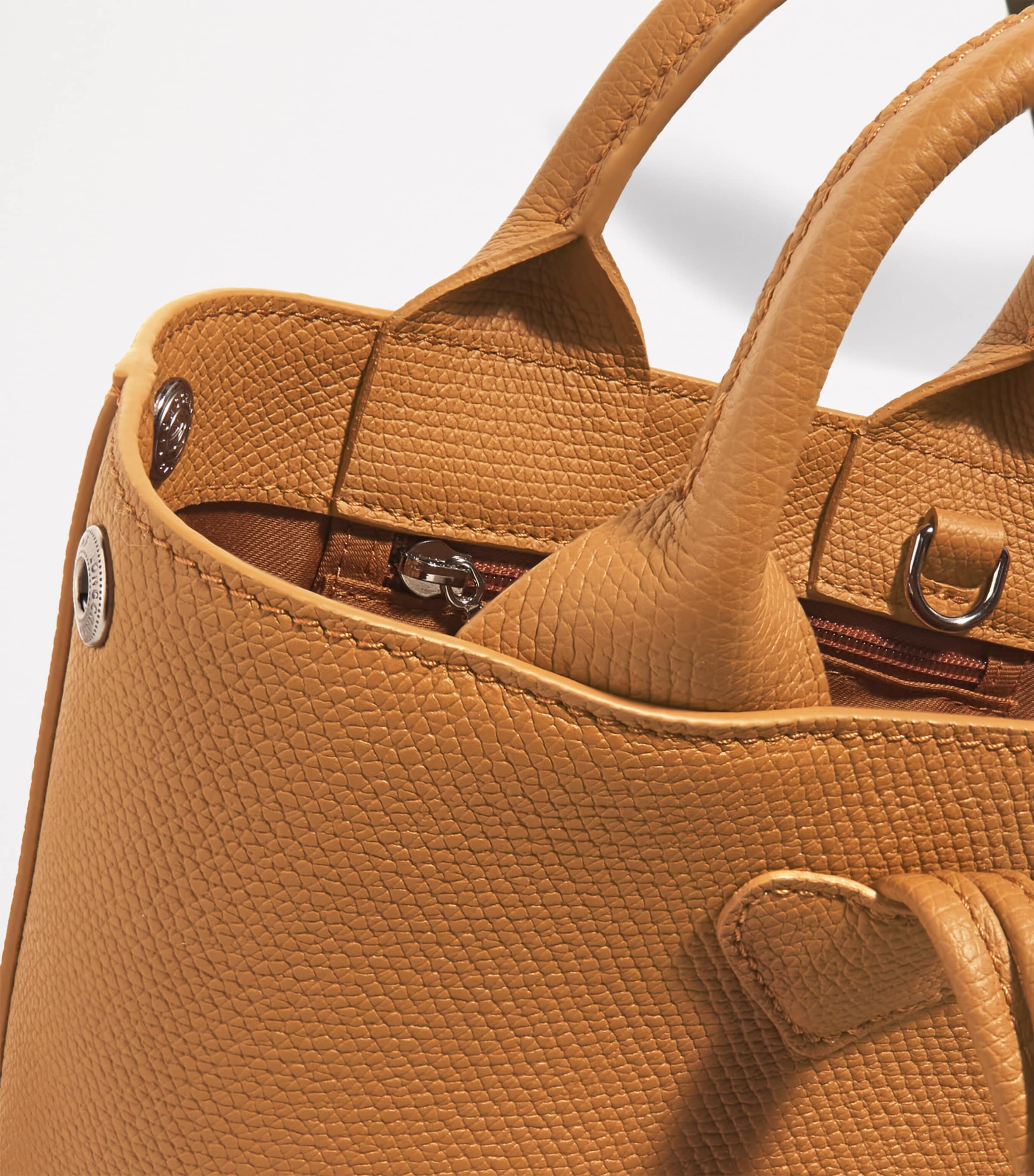 Longchamp Brown Extra Small Leather Le Roseau Top-Handle Bag | Harrods UK