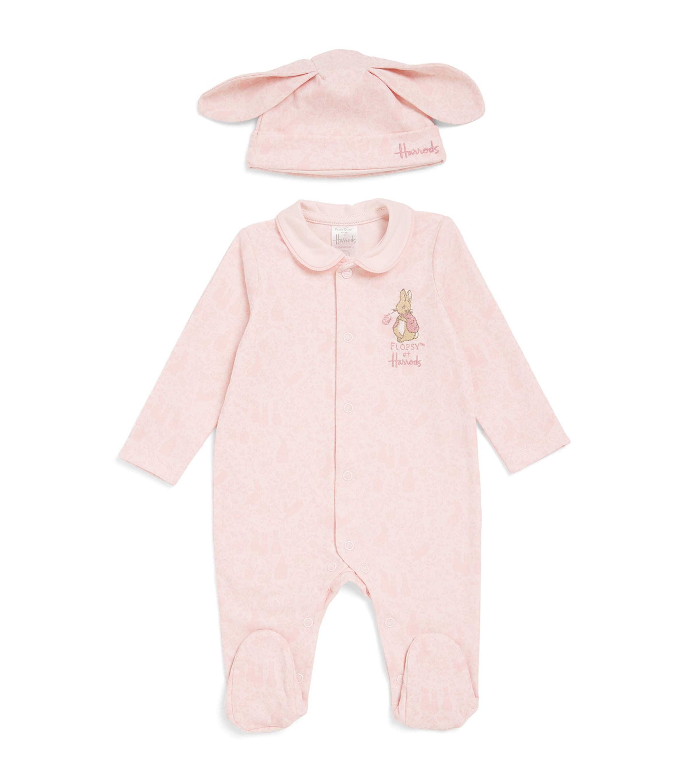 Harrods Pink Peter Rabbit All-In-One and Hat Set (0-18 Months) | Harrods UK