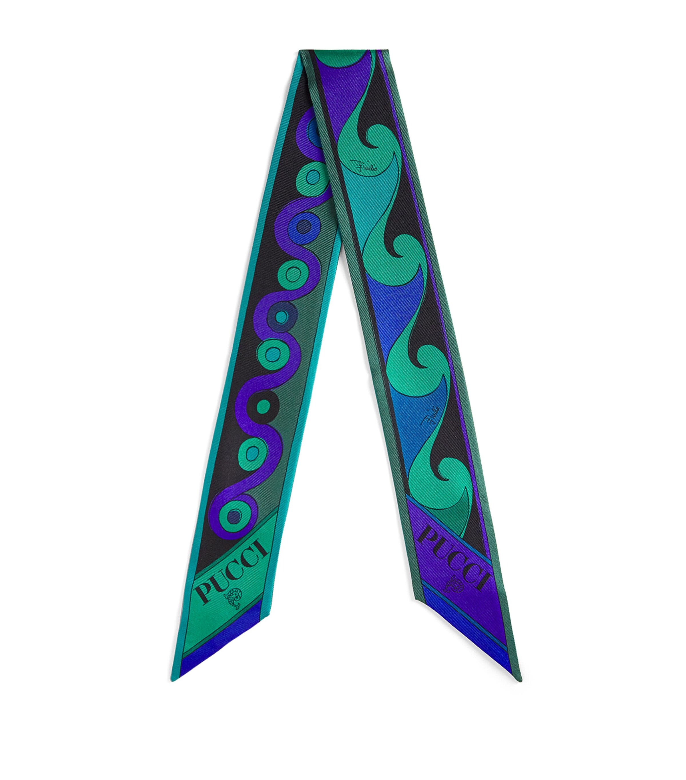 PUCCI Multi Silk Twill Iride and Bouclé Print Scarf | Harrods US