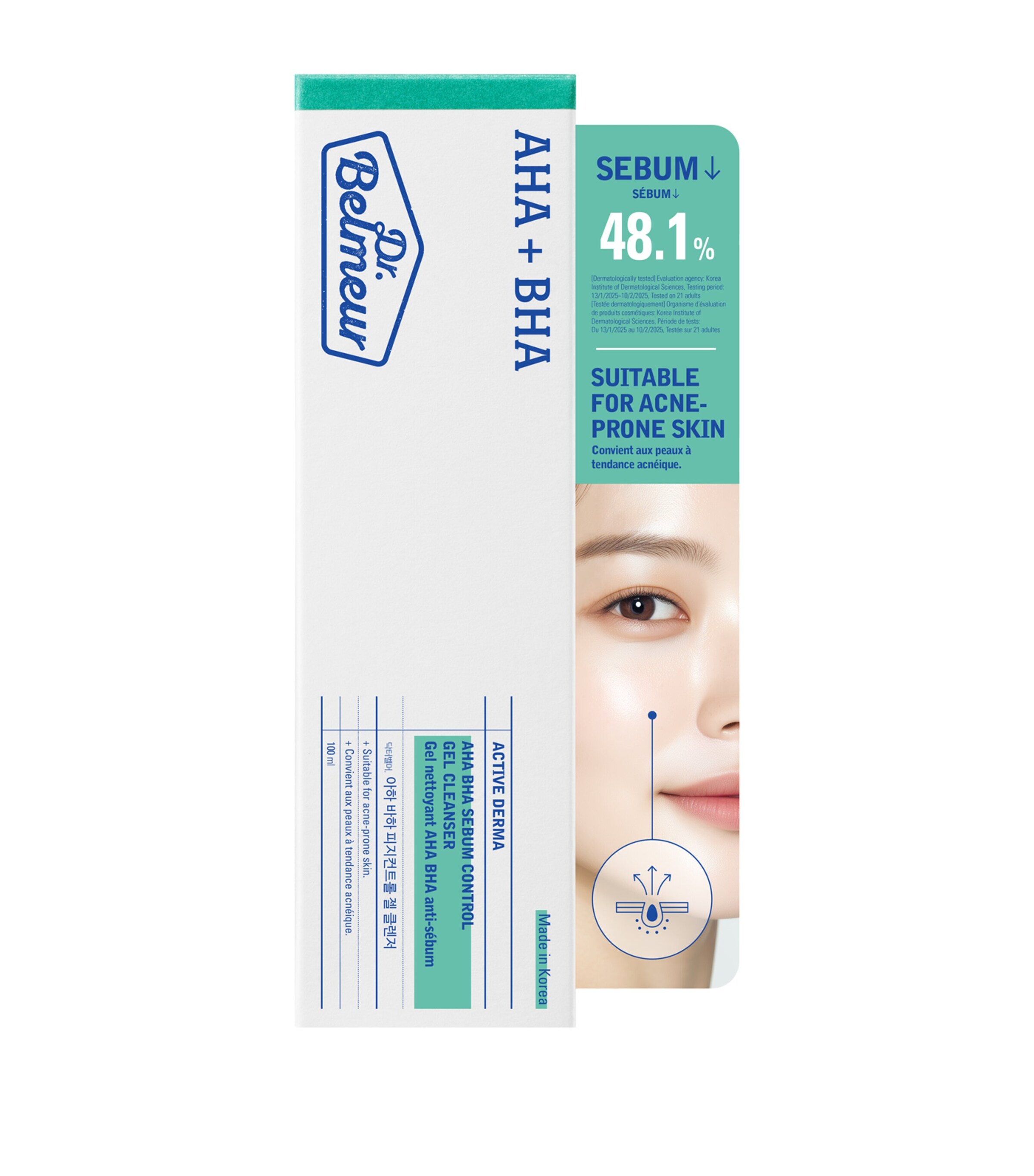 Dr. Belmeur AHA BHA Sebum Control Gel Cleanser (100ml) | Harrods QA