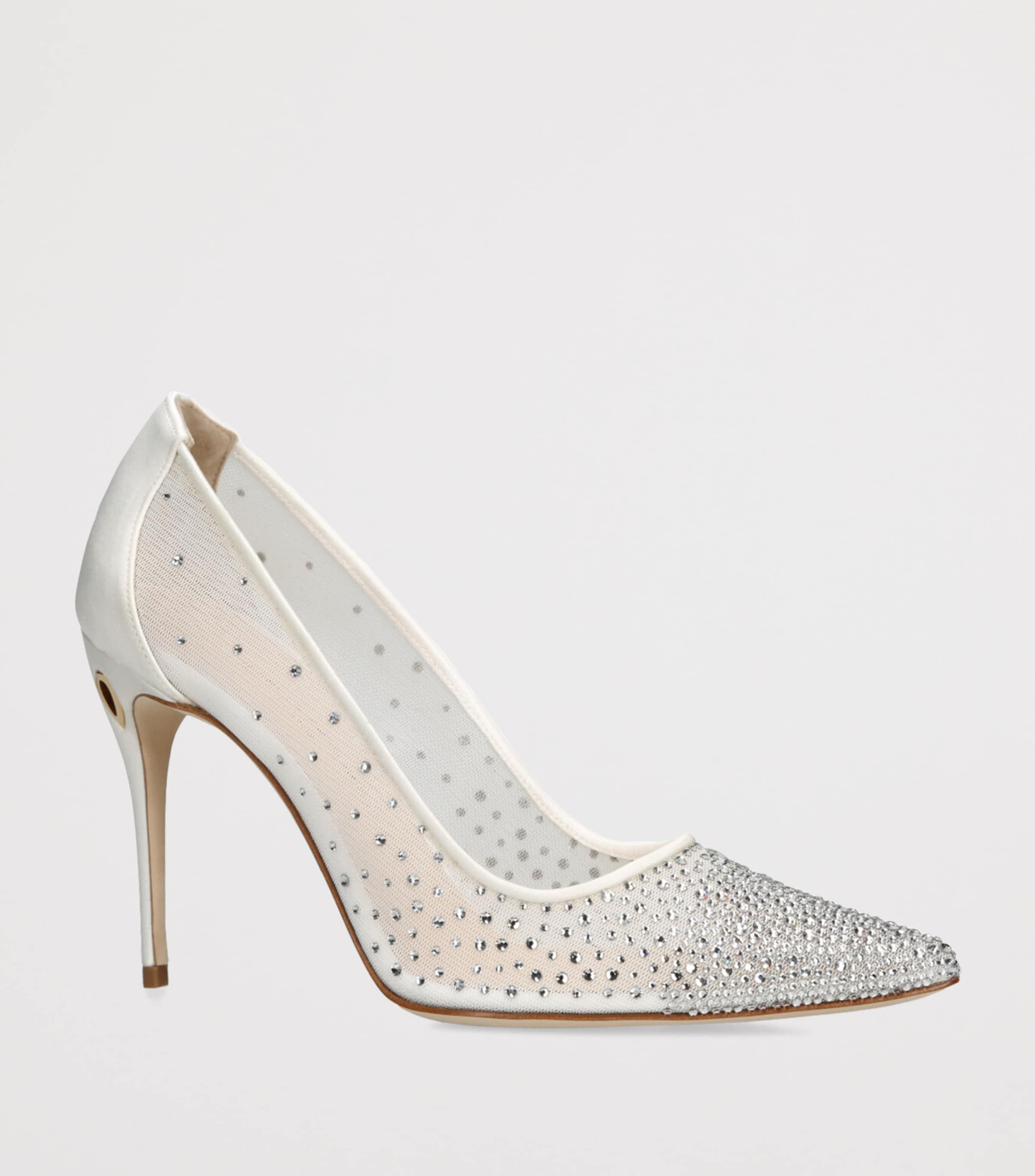 Jennifer Chamandi White Embellished Lorenzo Pumps 105 | Harrods CA