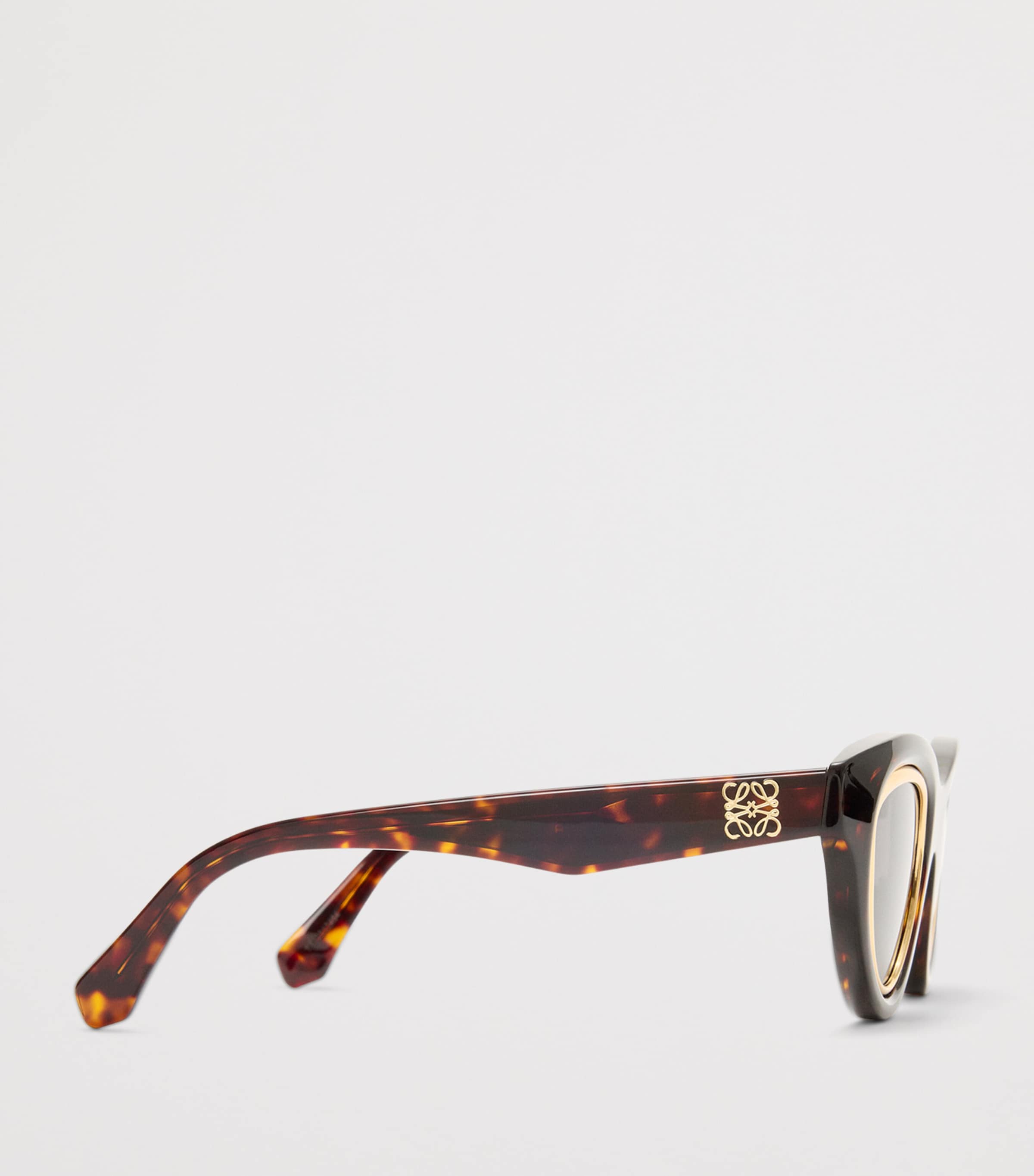 LOEWE Brown Acetate Mini Cat Eye Anagram Sunglasses | Harrods NZ