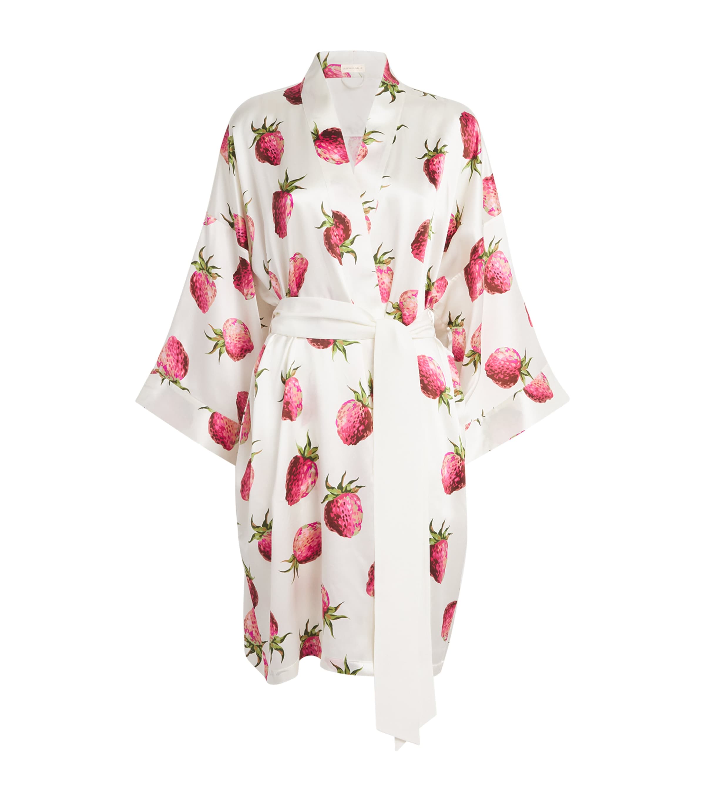 Olivia Von Halle Mimi Blythe Ivory Strawberry Robe | ModeSens