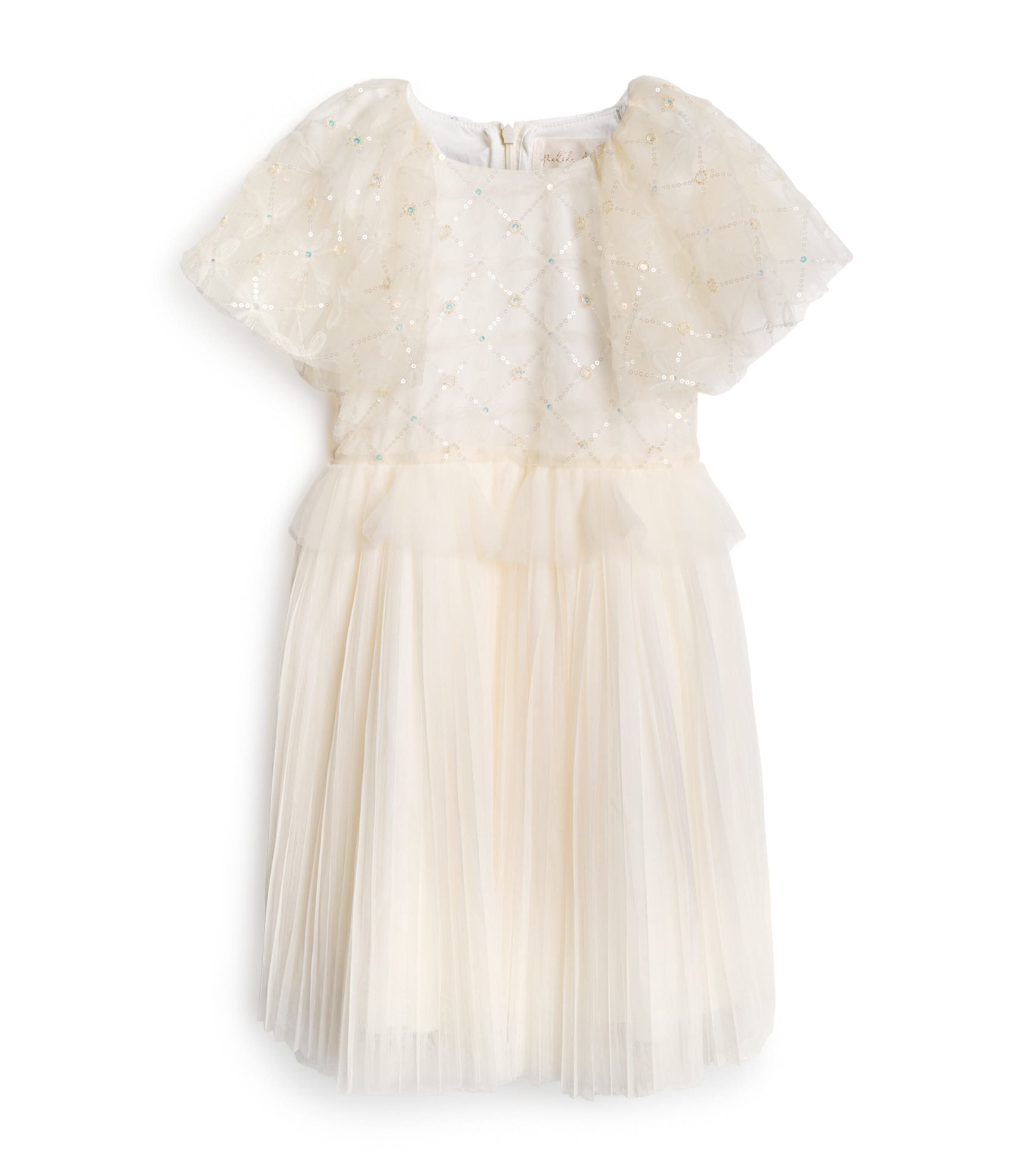Petite Amalie Ivory Tulle Sequinned Peplum Dress (4-12+ Years) | Harrods CA