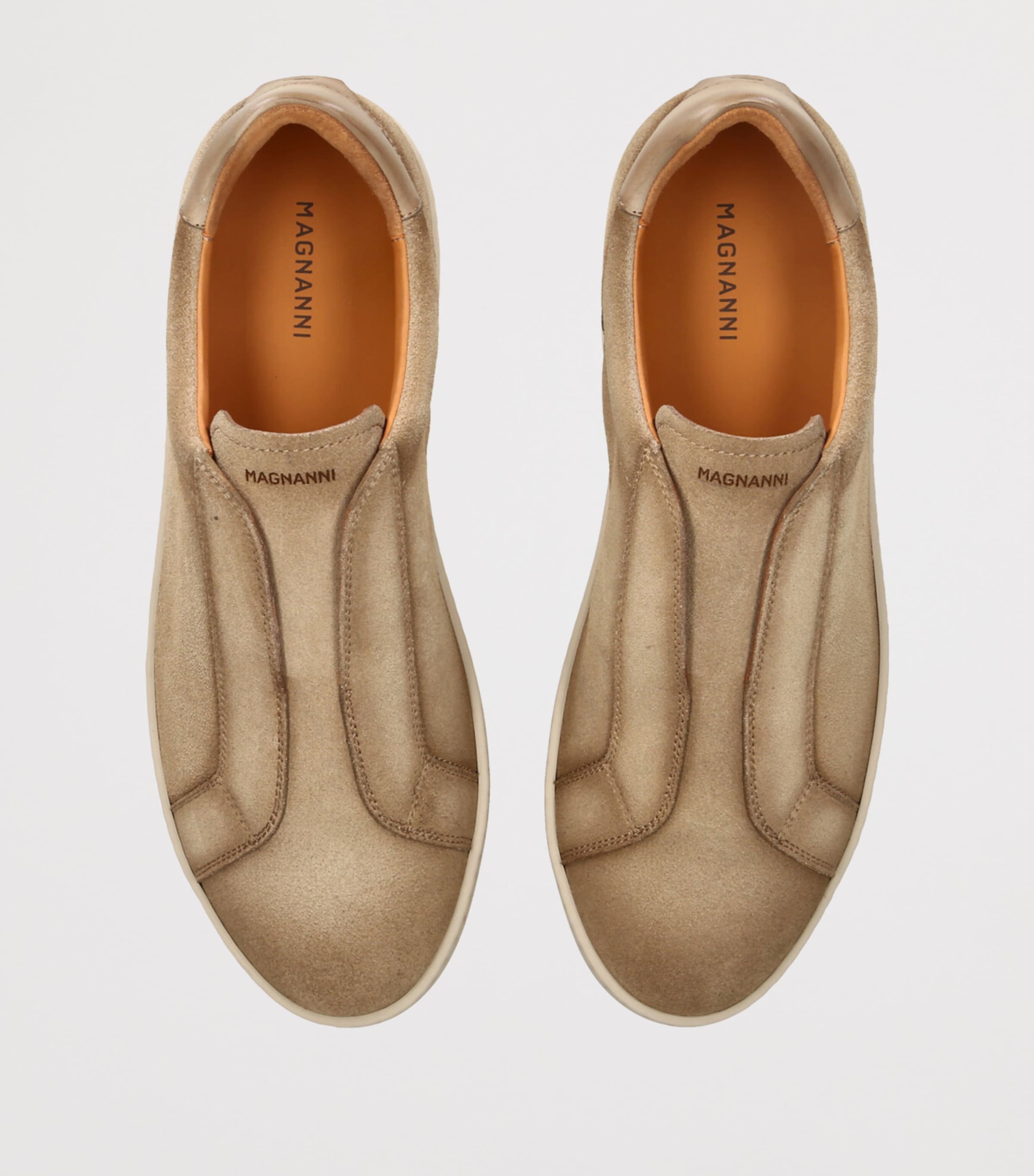 Magnanni Beige Leather Slip-On Sneakers | Harrods UK