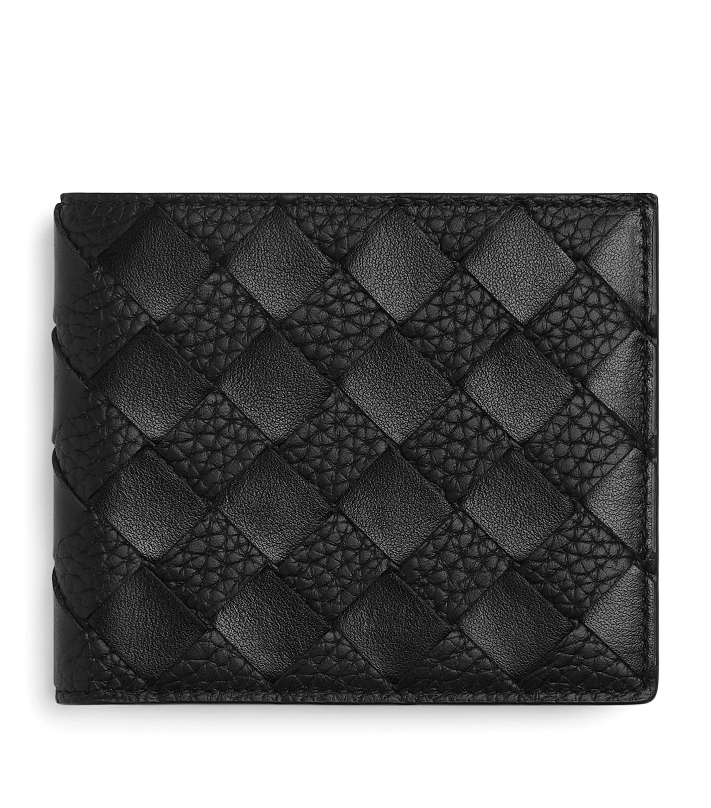 Bottega Veneta Black Leather Intrecciato Bifold Wallet | Harrods US
