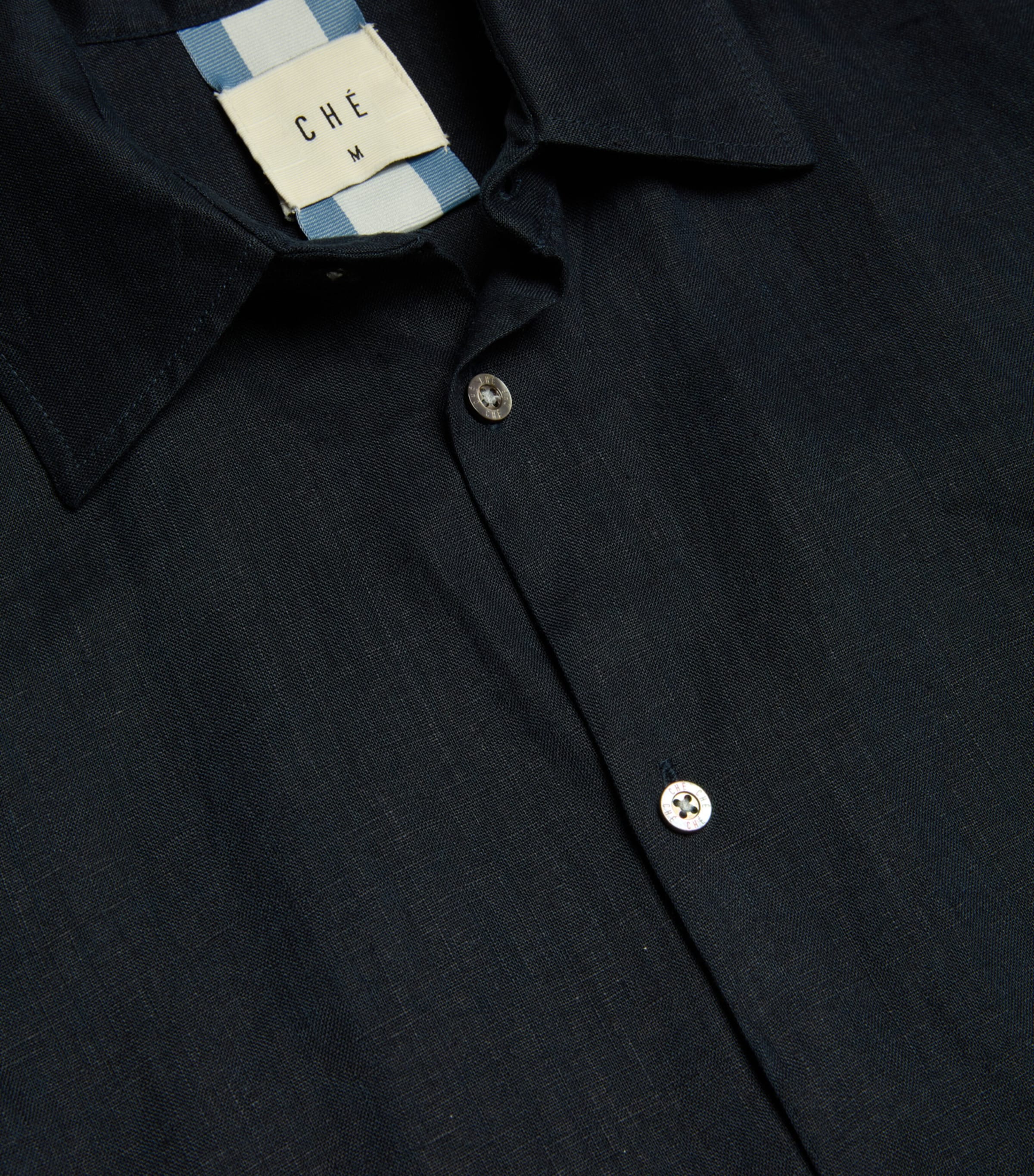 CHÉ Studios Navy Linen Slim Fit Shirt | Harrods AU