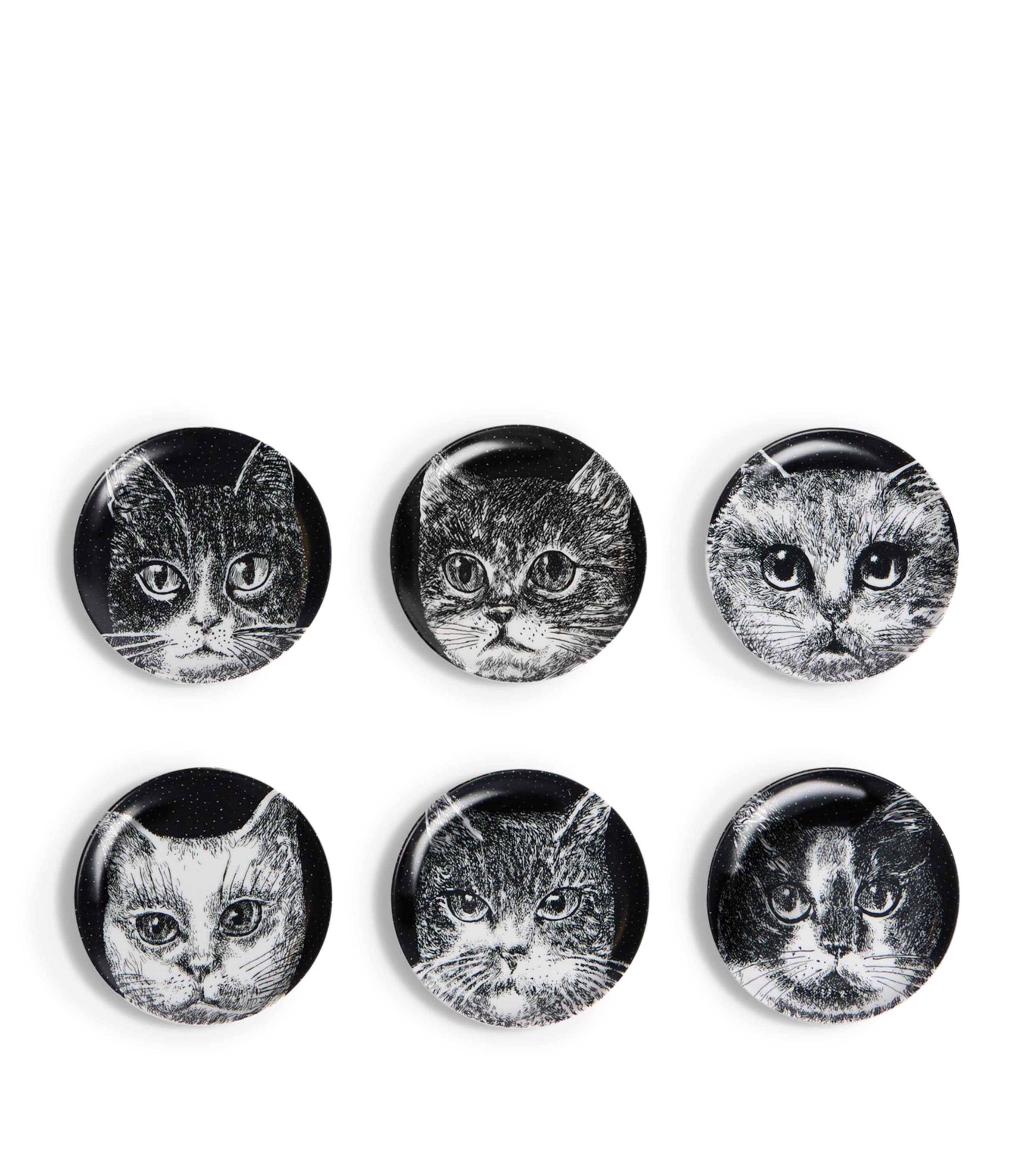 Fornasetti Set of 6 Porcelain High Fidelity Trinket Trays (10cm ...