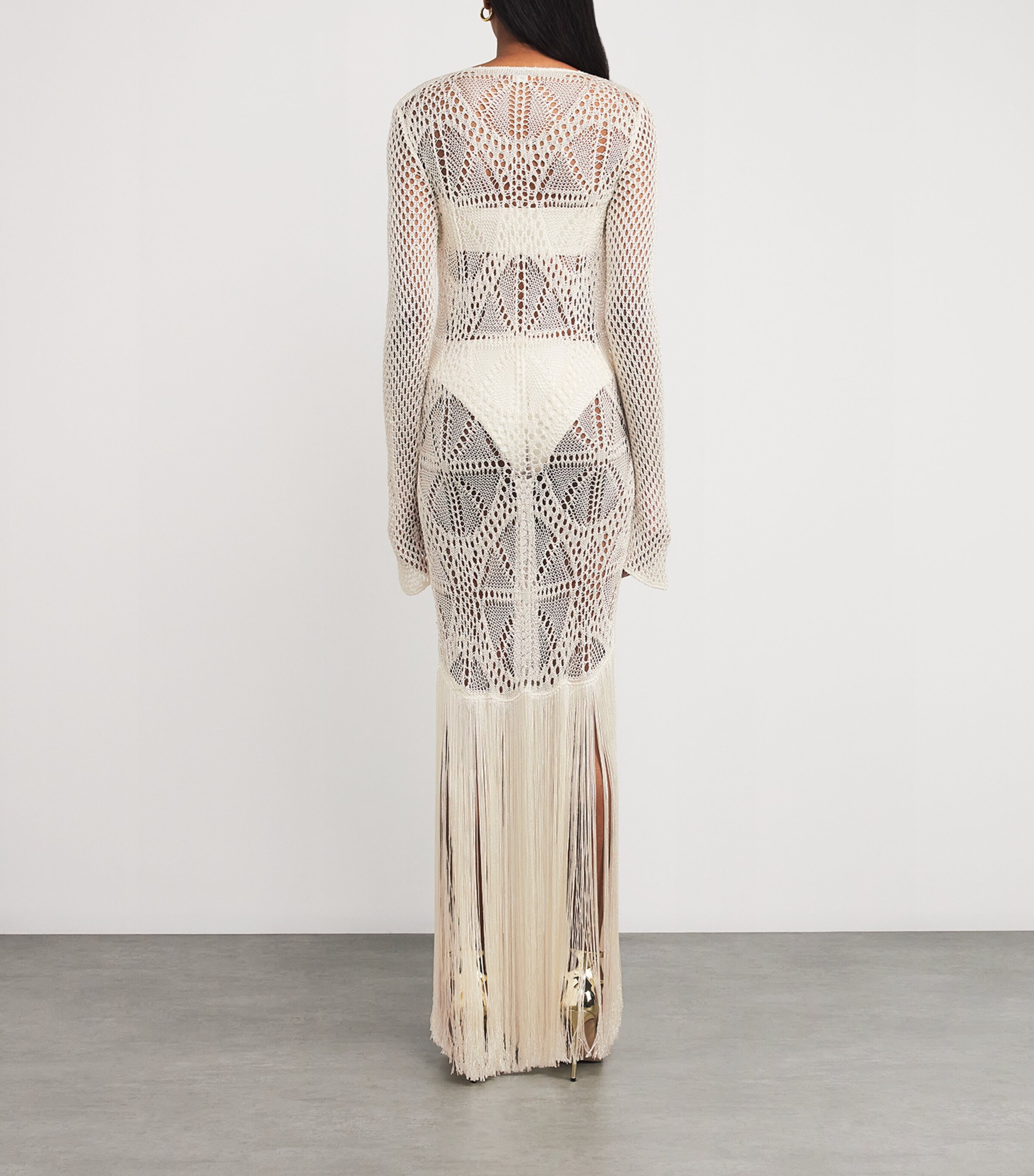 Fashion Robe Mariã©e Stella Mccartney Lace-trimmed gathered stretch ...