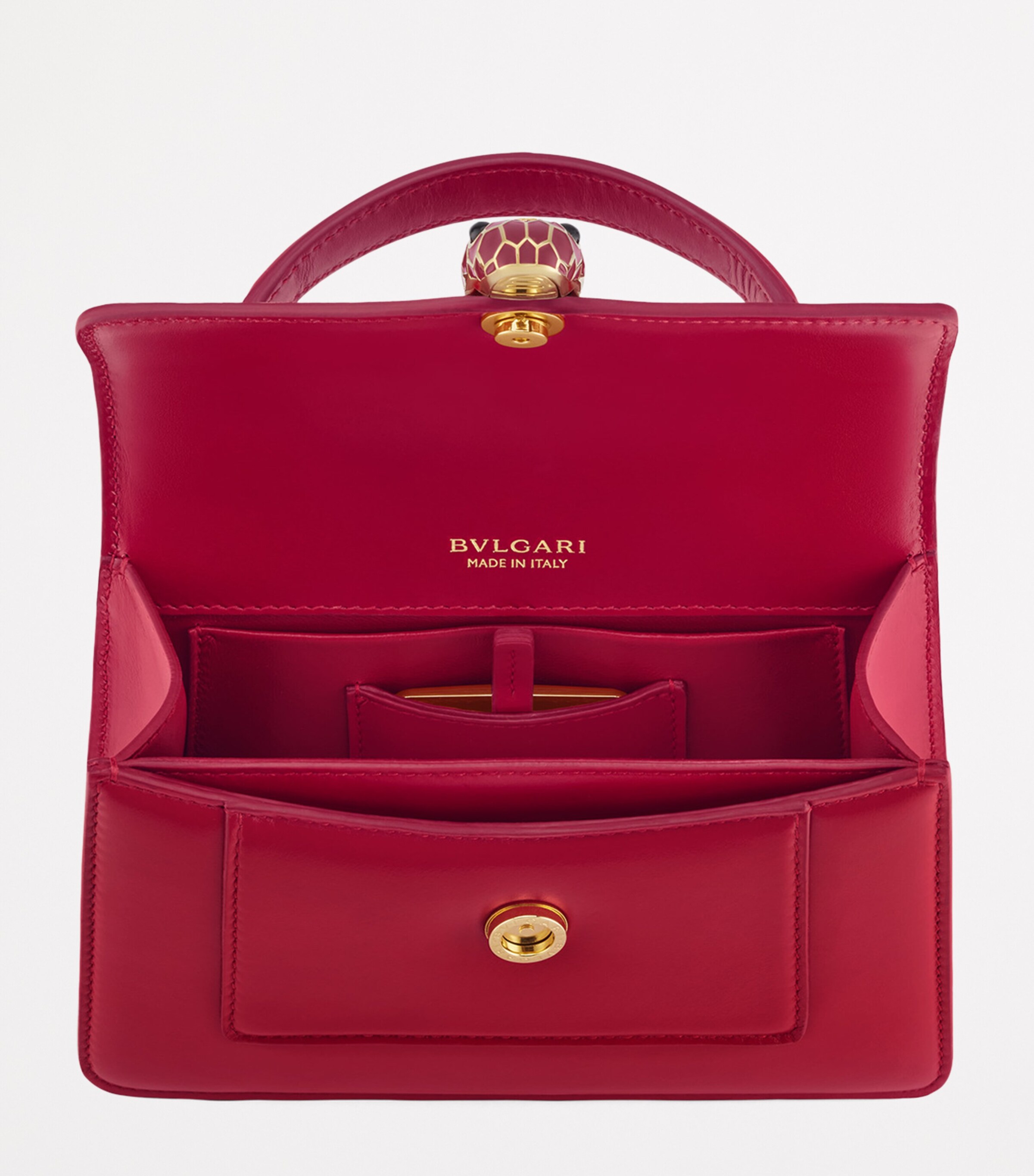 Bvlgari Red Mini Serpenti Forever Top-Handle Bag | Harrods UK