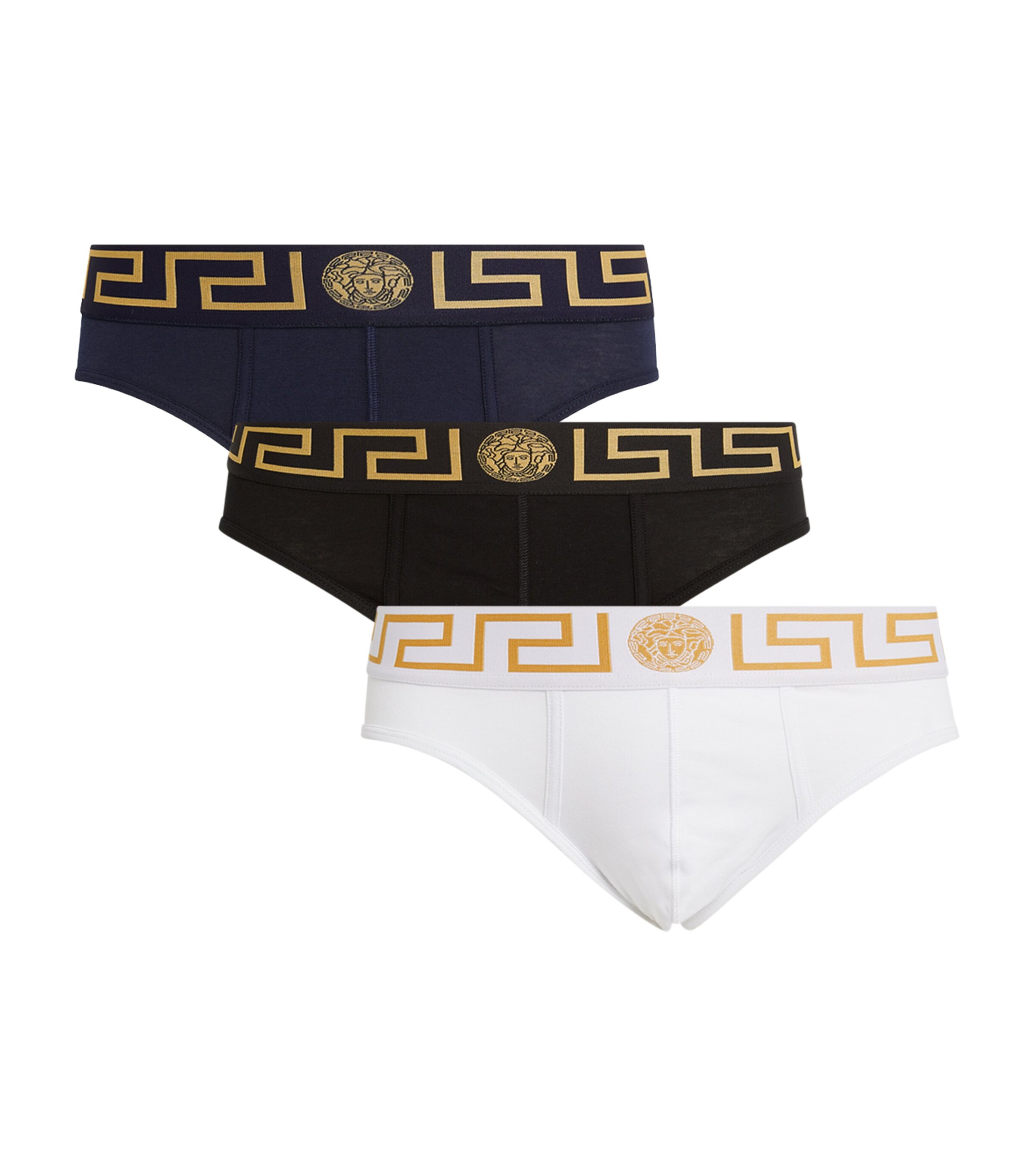 Versace Iconic Greca Briefs In Black | ModeSens
