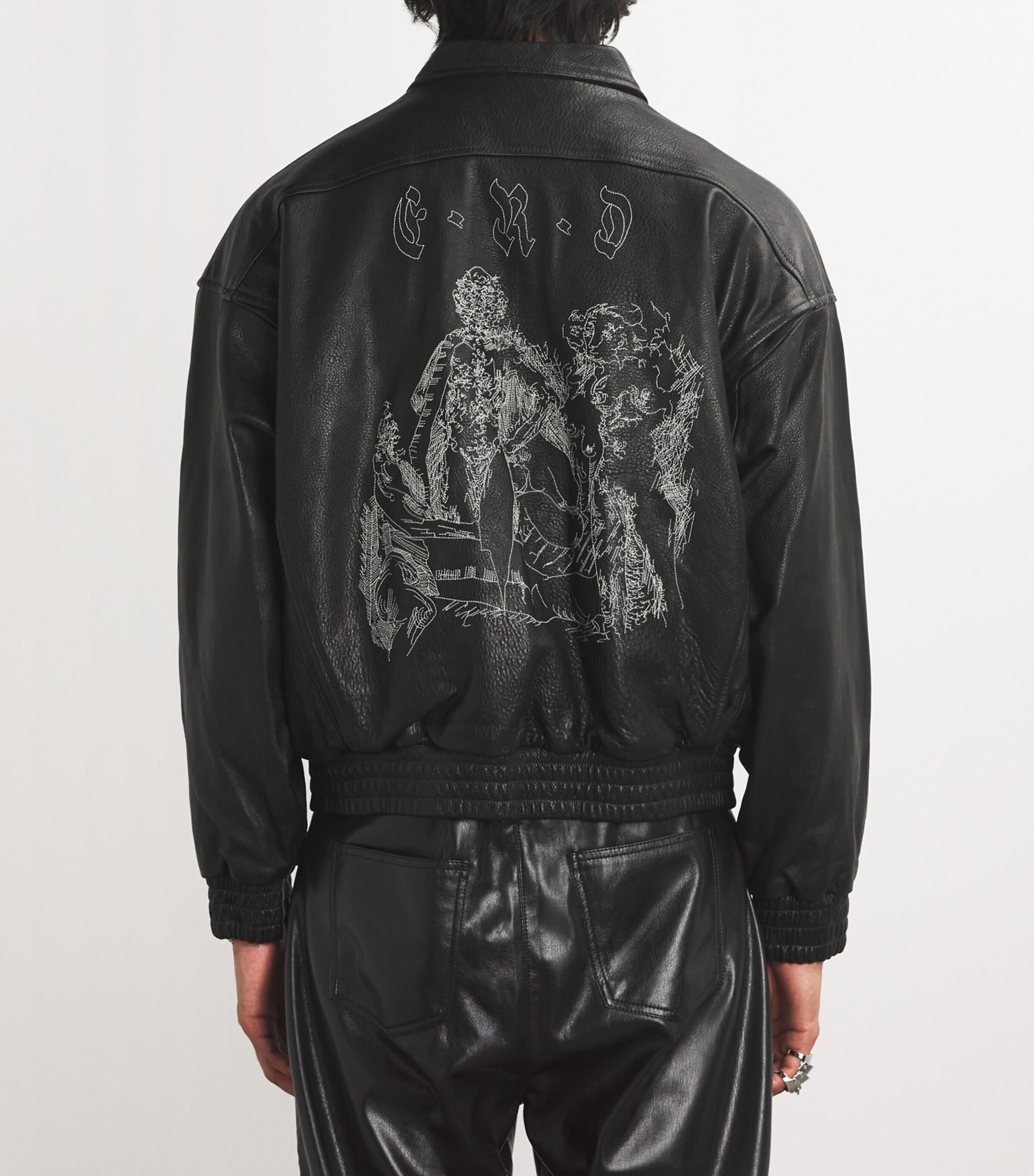 Enfants Riches Déprimés Black Leather Painter's Wives Library Jacket ...