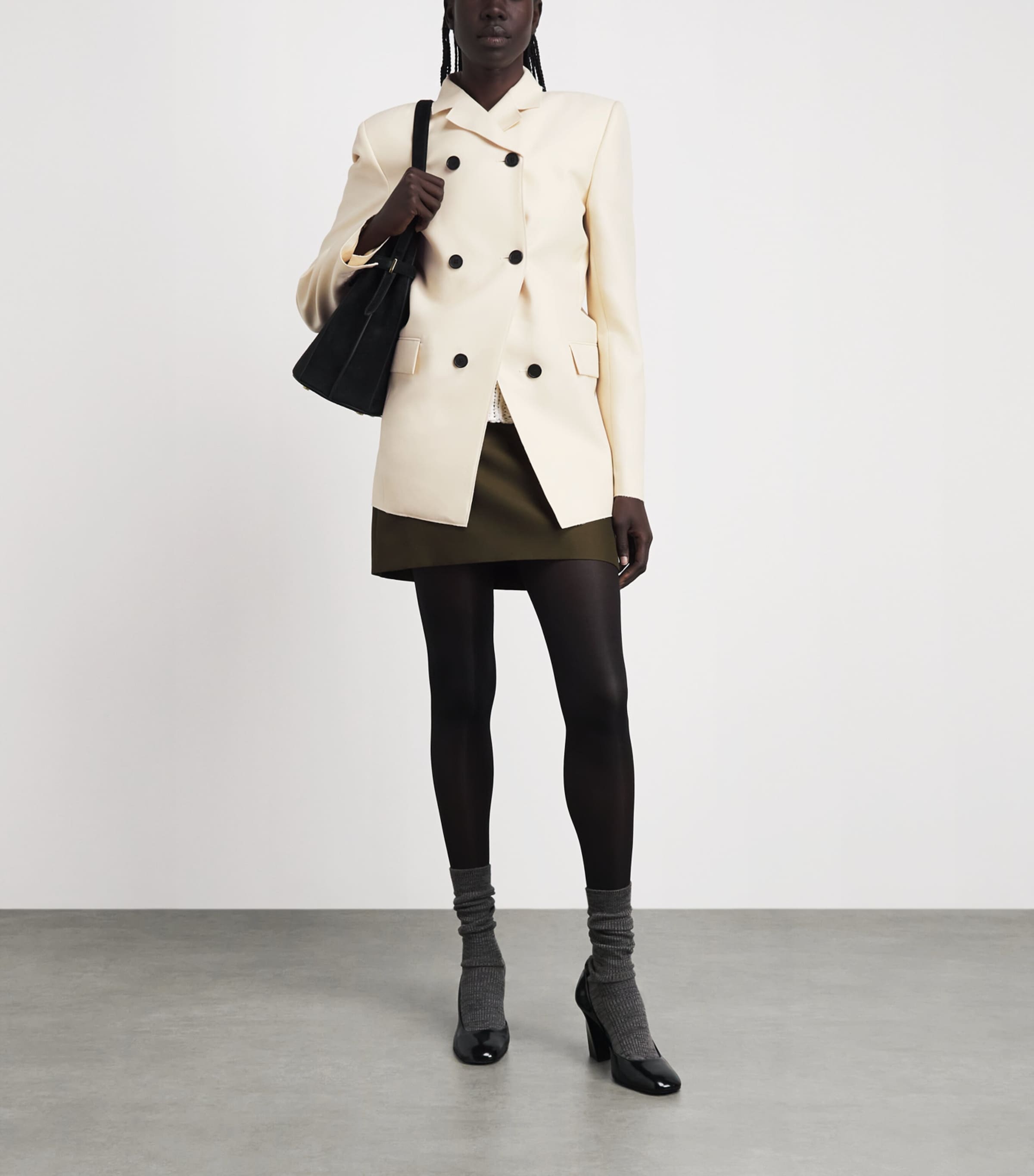 Khaite Ivory Wool-Silk Rolo Blazer | Harrods CA