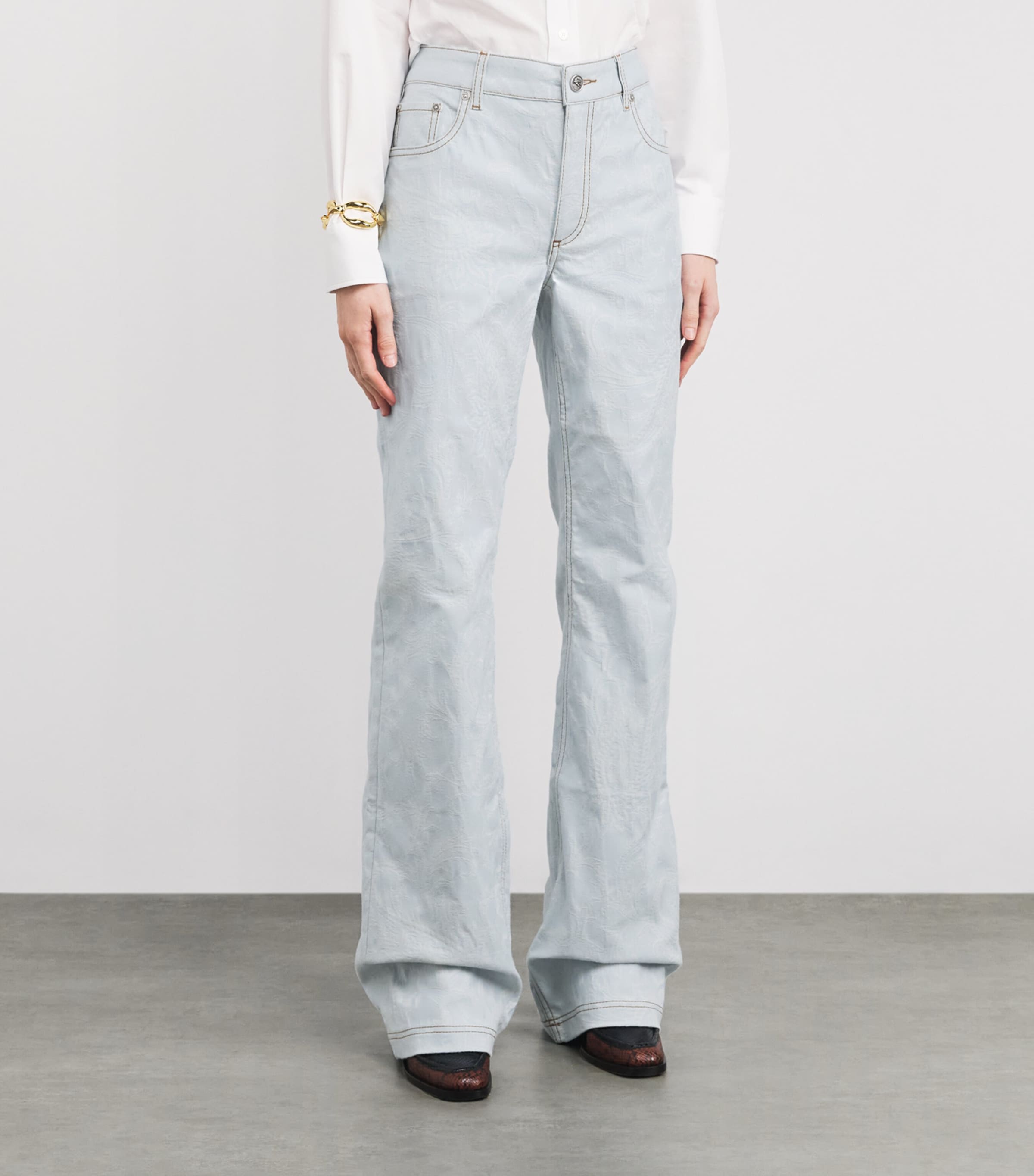 Etro Blue Paisley Flared Jeans | Harrods US