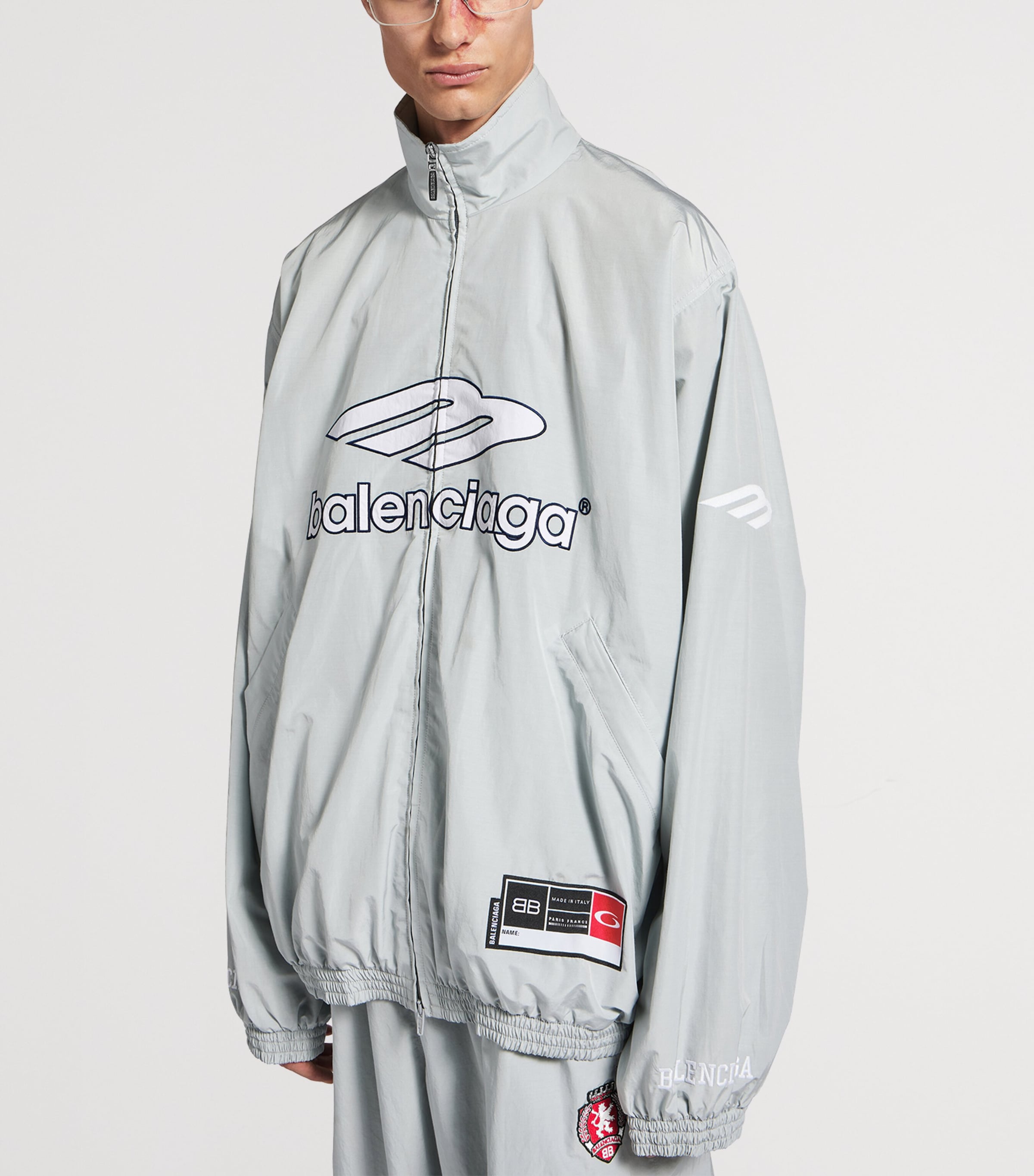 Balenciaga Grey Techno Cotton Track Jacket | Harrods CA