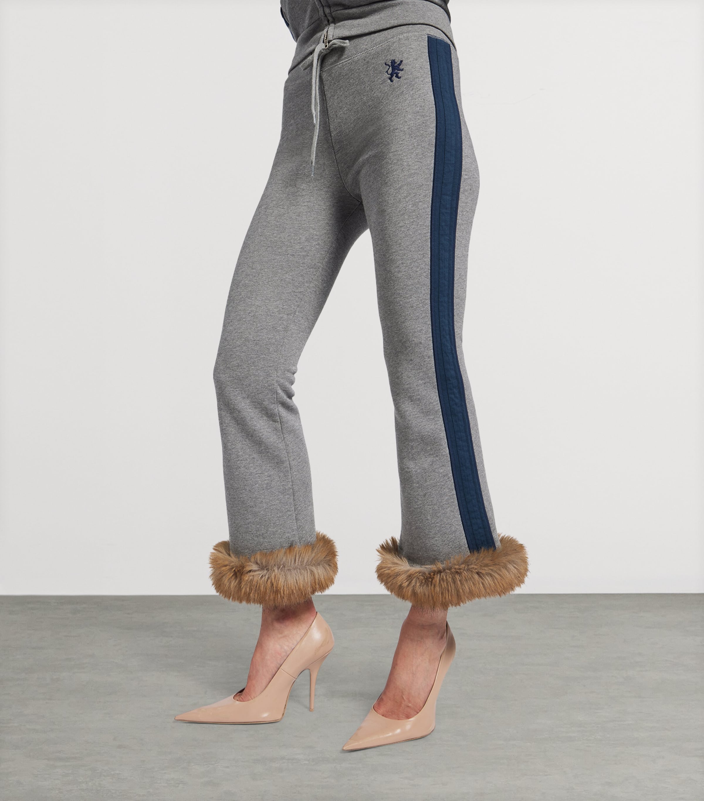Balenciaga Green Faux Fur Trim Lion Capri Sweatpants | Harrods CA