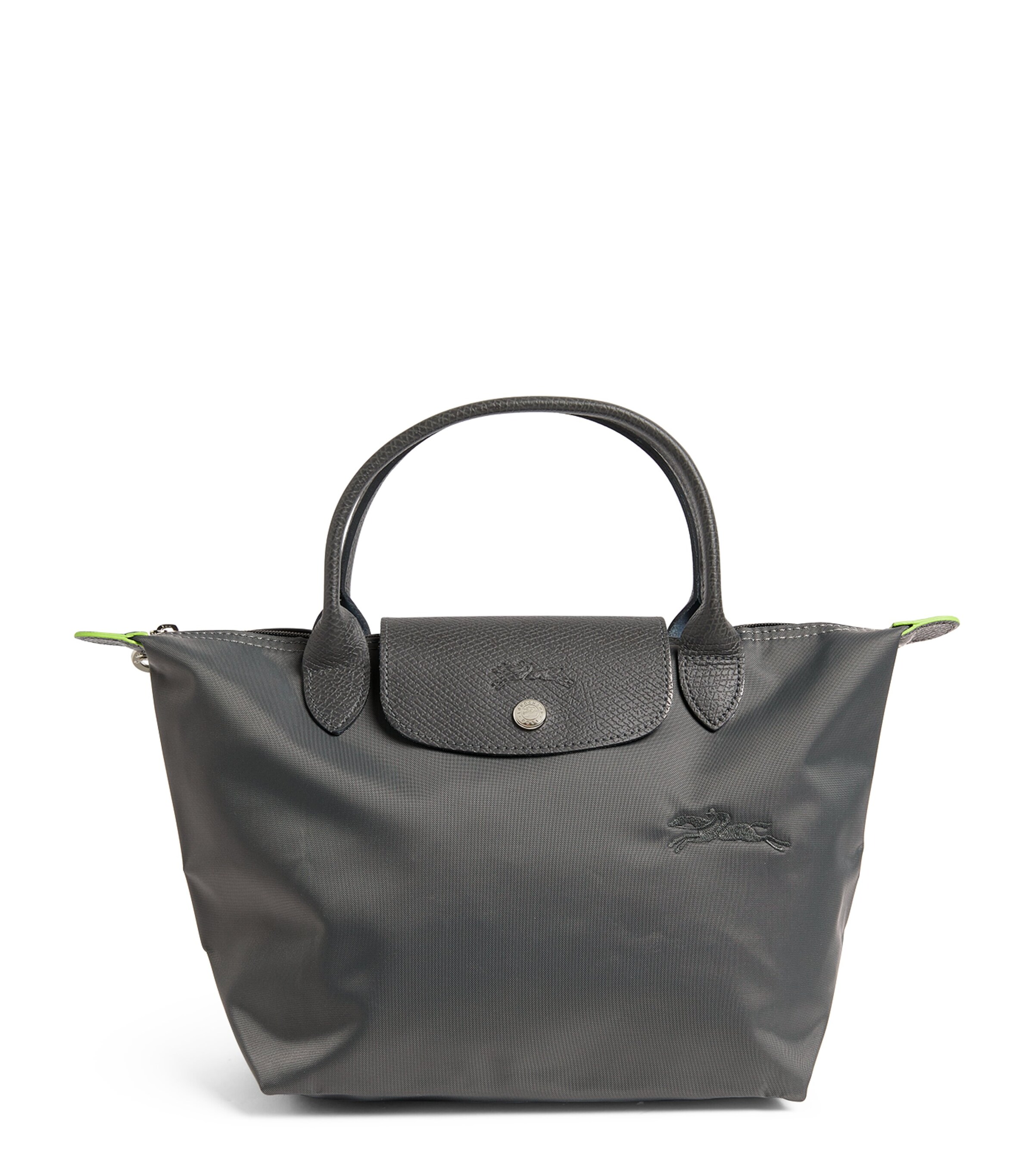 Longchamp Grey Small Le Pliage Green Handbag | Harrods UK
