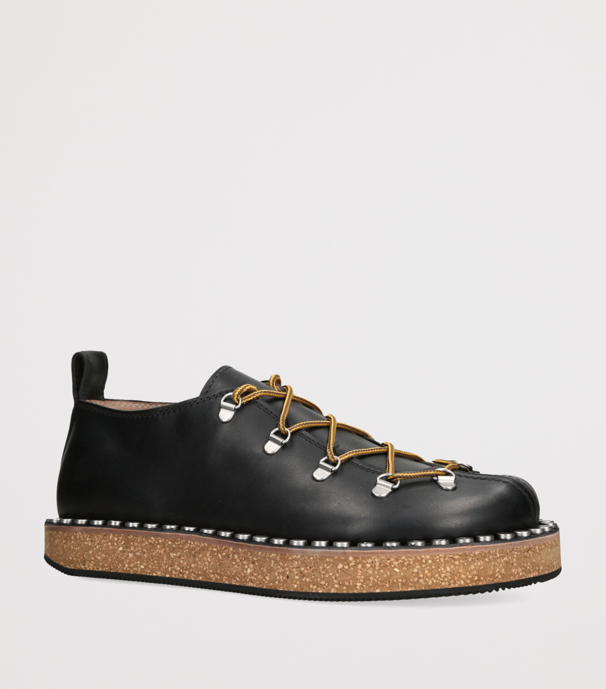 LOEWE Black Leather Rivet Hiking Boots | Harrods QA
