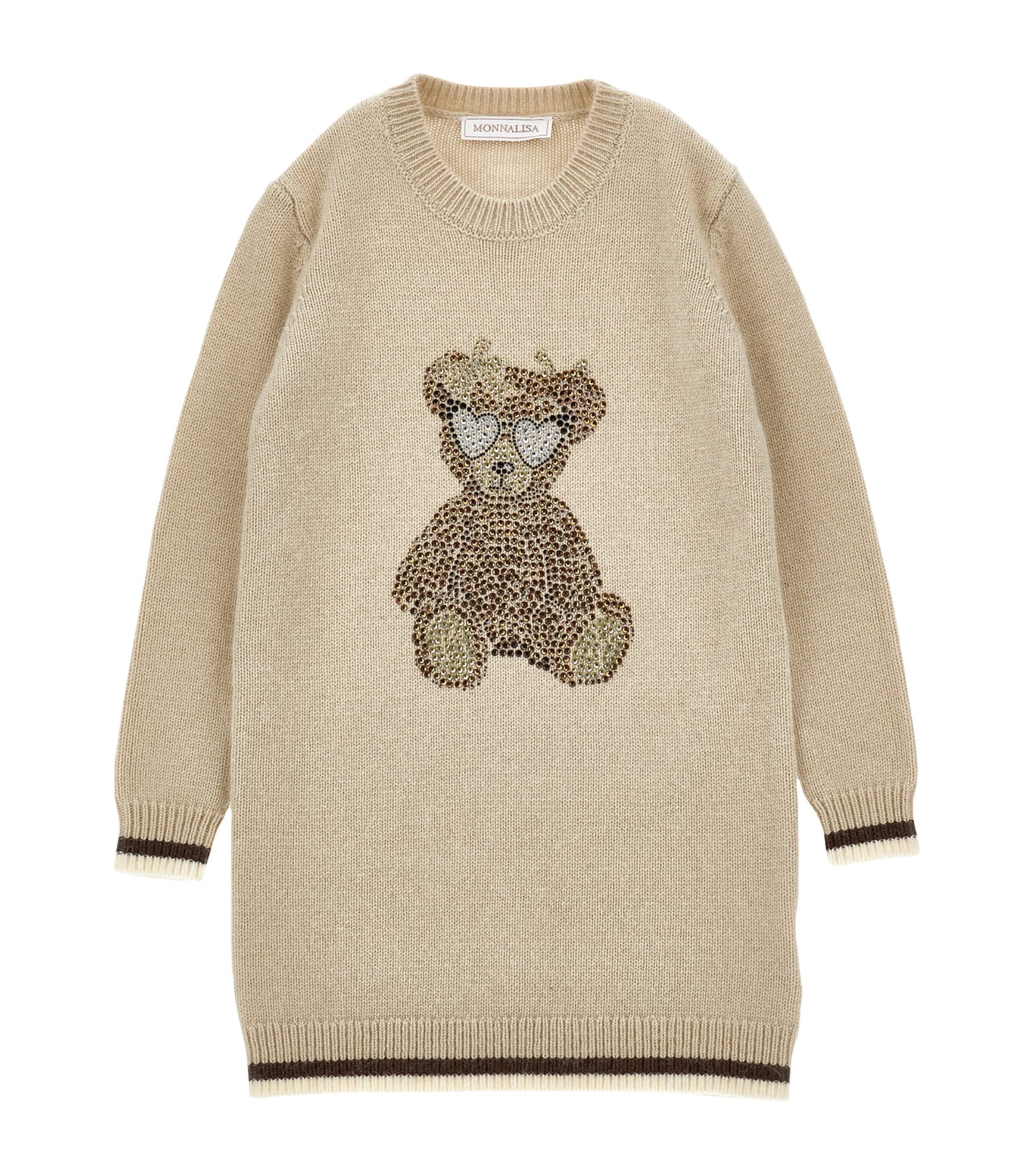 Monnalisa Beige Embellished Teddy Dress (2-12 Years) | Harrods CA