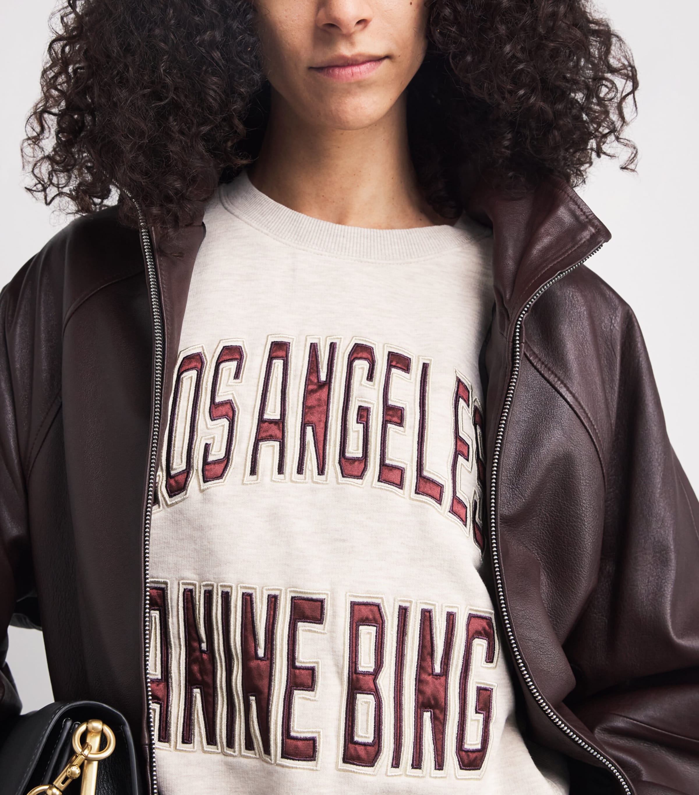 ANINE BING Beige Harry Shrunken Sweatshirt | Harrods UK