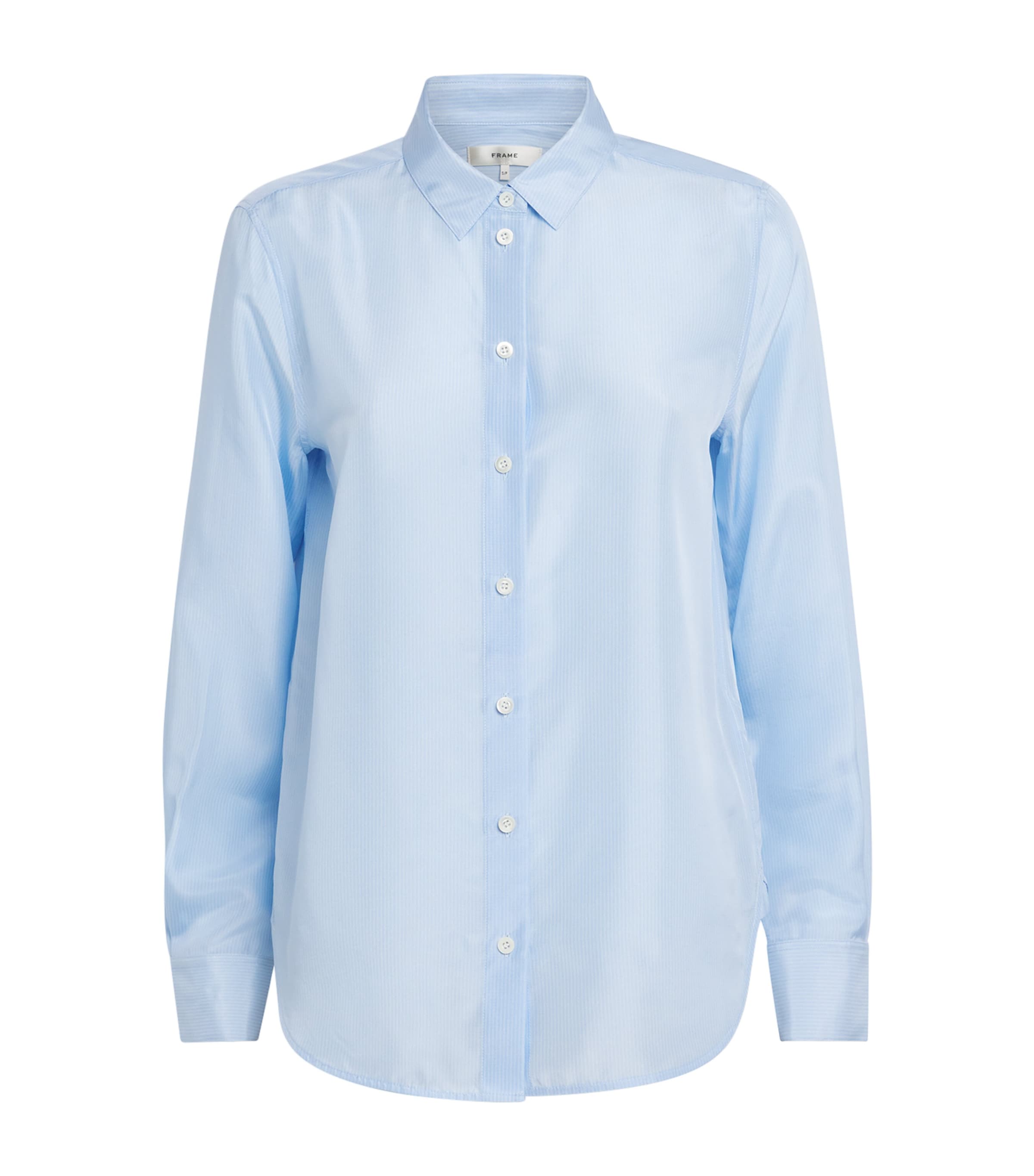 FRAME Blue Silk Stripe Oxford Shirt | Harrods AU