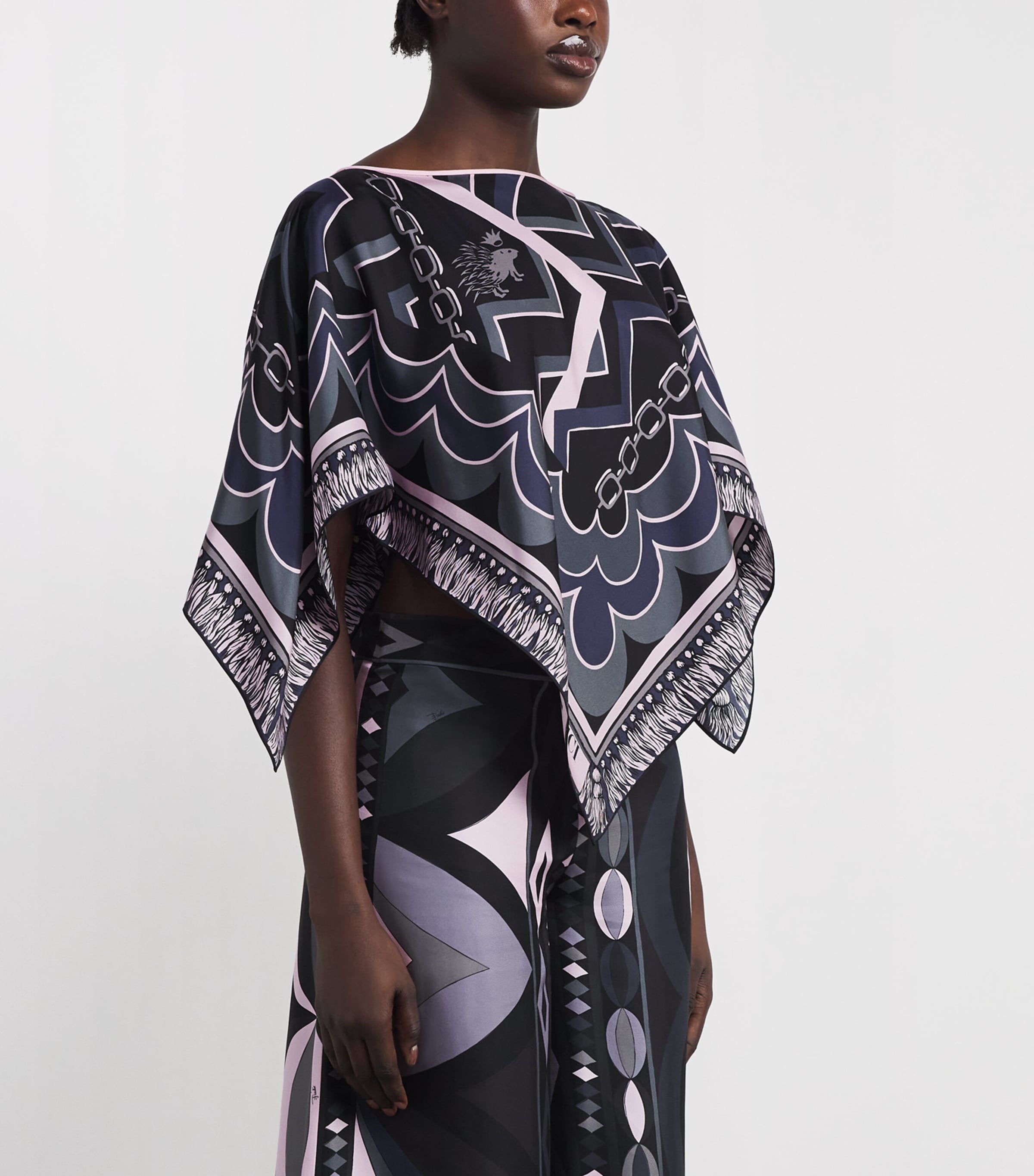 PUCCI Black Silk Handkerchief Blouse | Harrods US