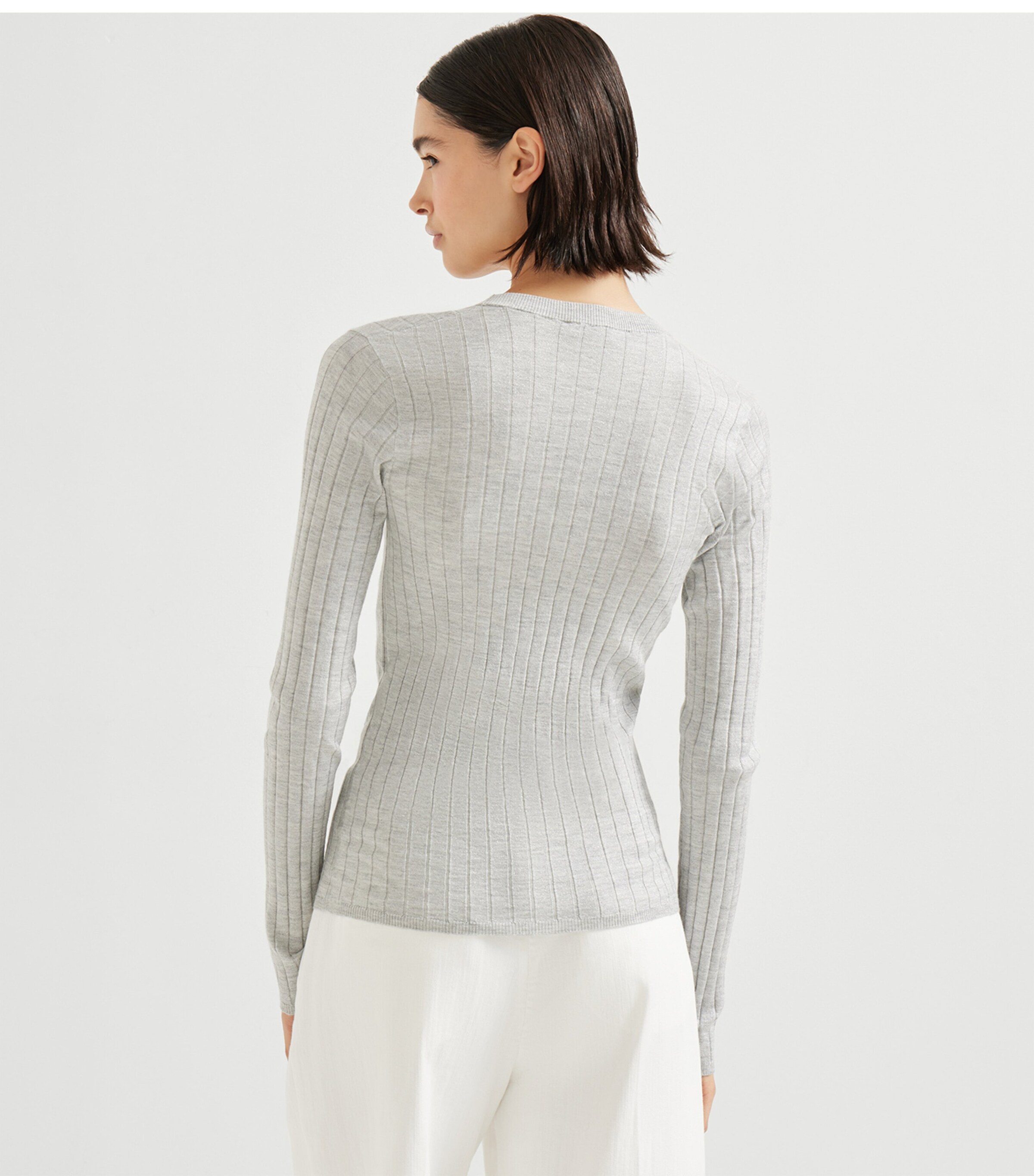 Brunello Cucinelli Grey Cashmere-Blend Sparkling Sweater | Harrods US