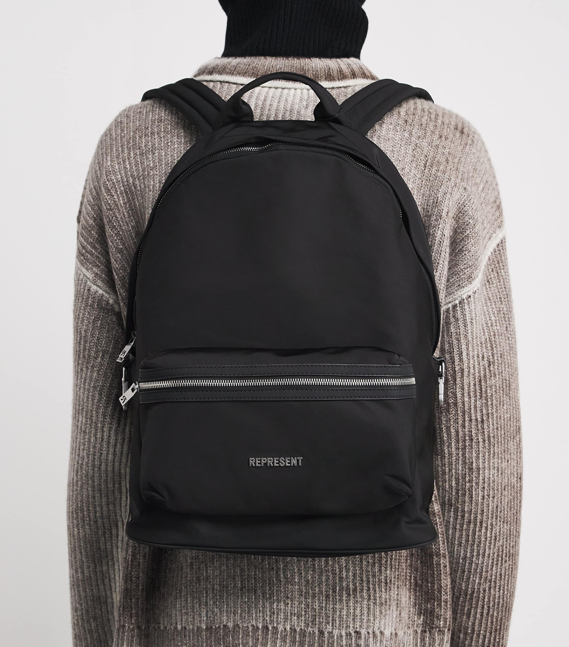 Represent Black Nylon Logo Backpack | Harrods US