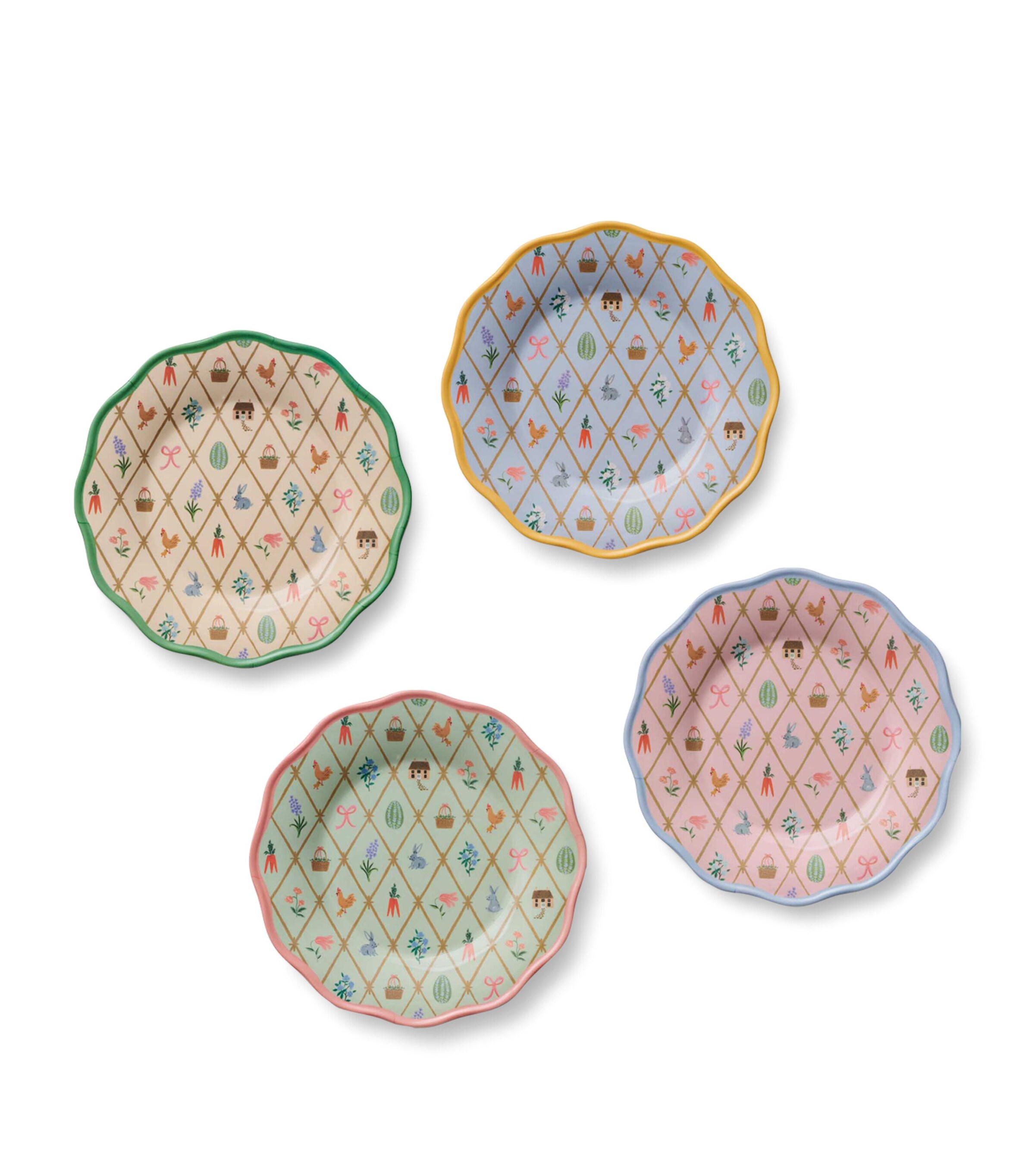 Rifle Paper Co. Set of 4 Spring Farm Dessert Plates (21.5cm) | Harrods US