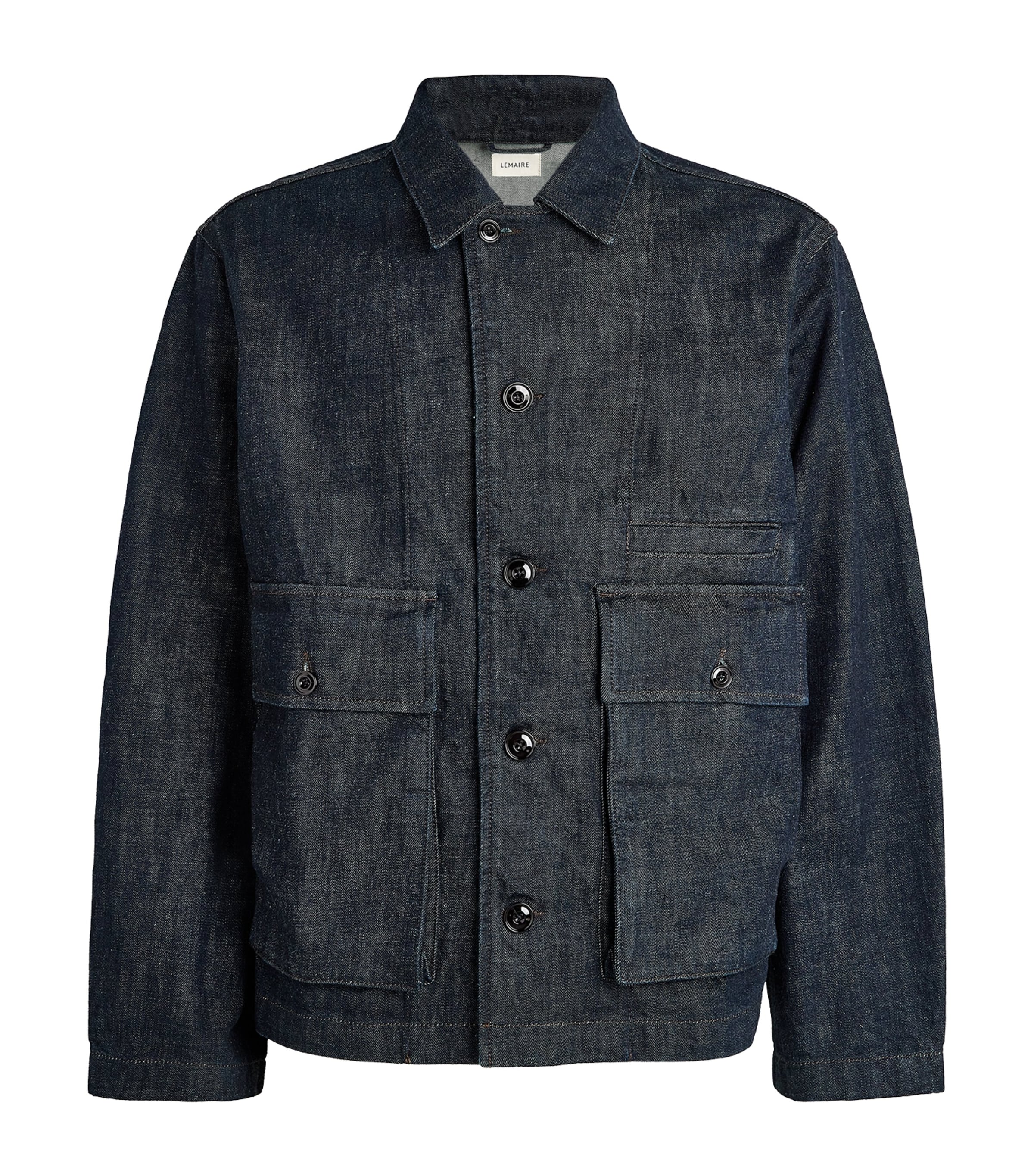 Lemaire Navy Boxy Denim Jacket | Harrods UK