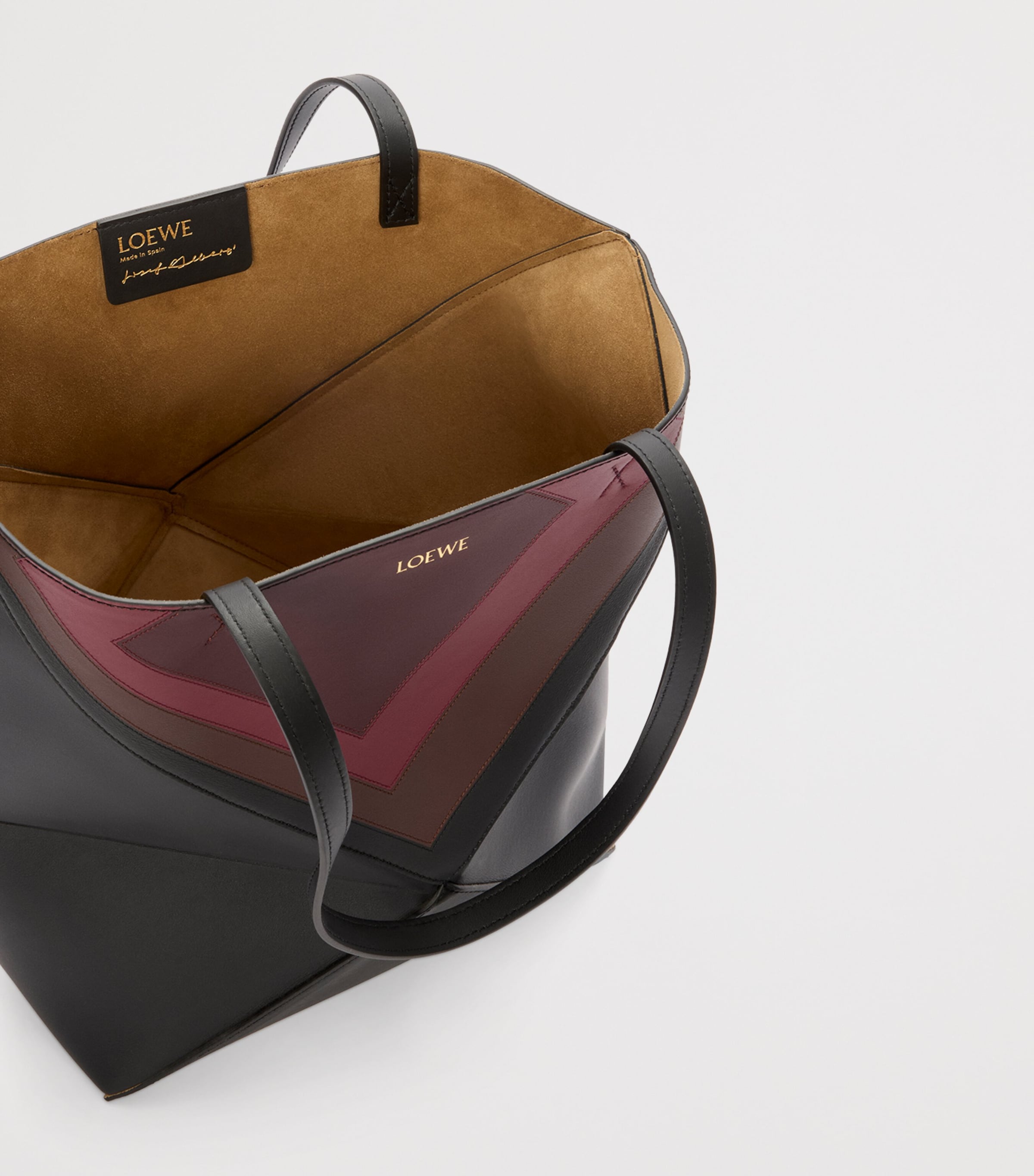 LOEWE Black x Albers Medium Leather Puzzle Fold Tote Bag | Harrods US