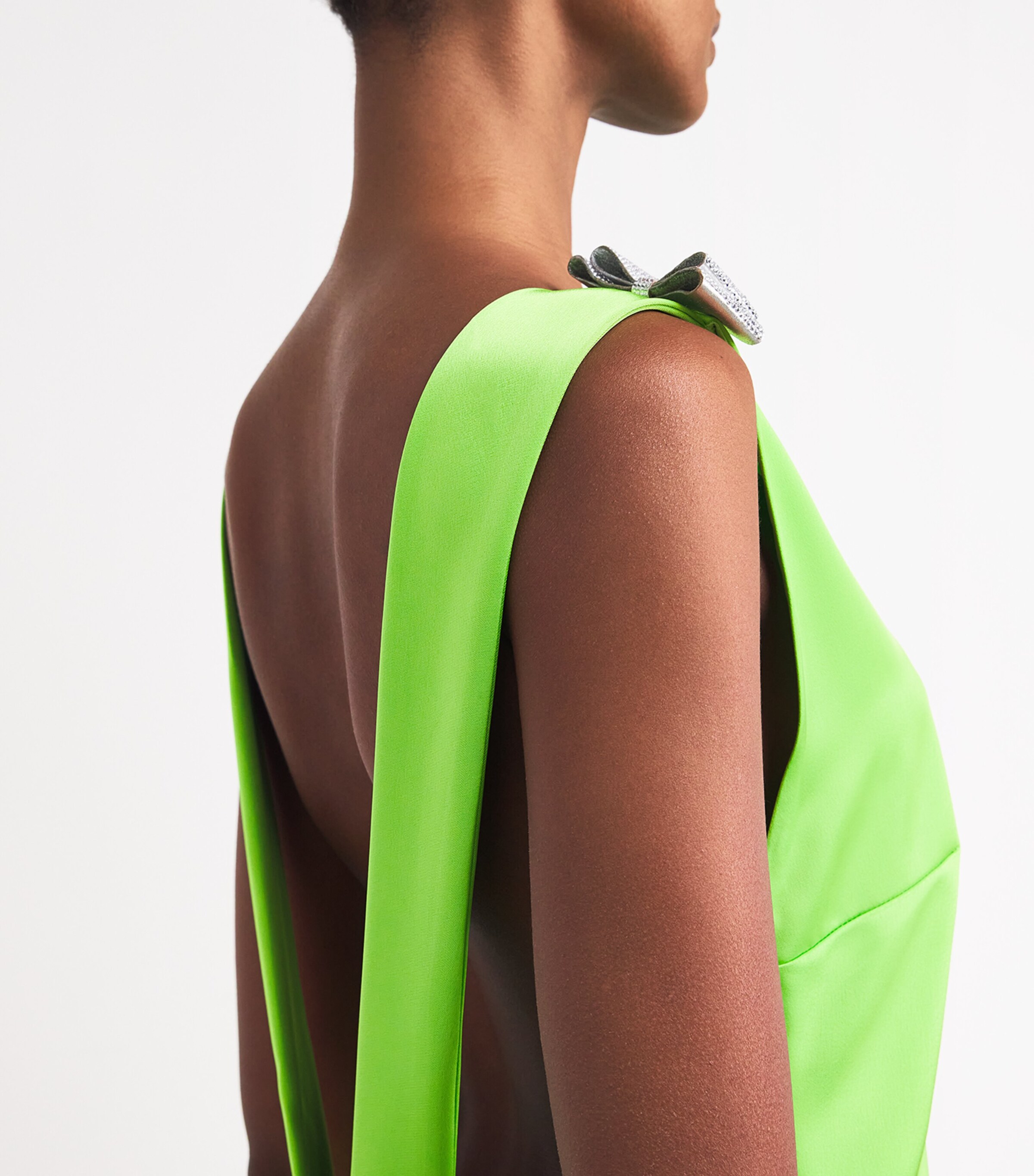 Celia Kritharioti Green Satin Bow-Detail Gown | Harrods US