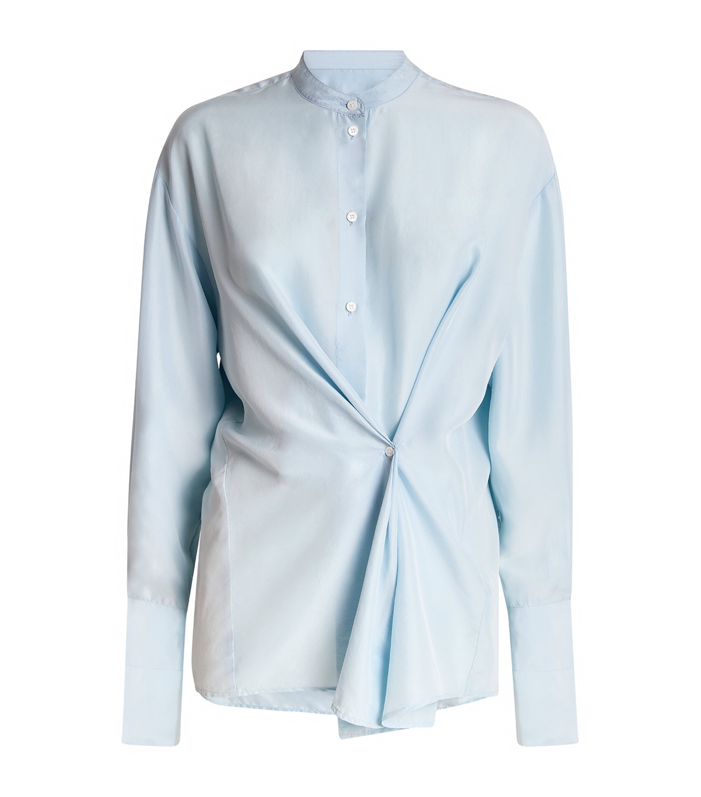 MAX&Co. Blue Silk Button-Detail Shirt | Harrods US