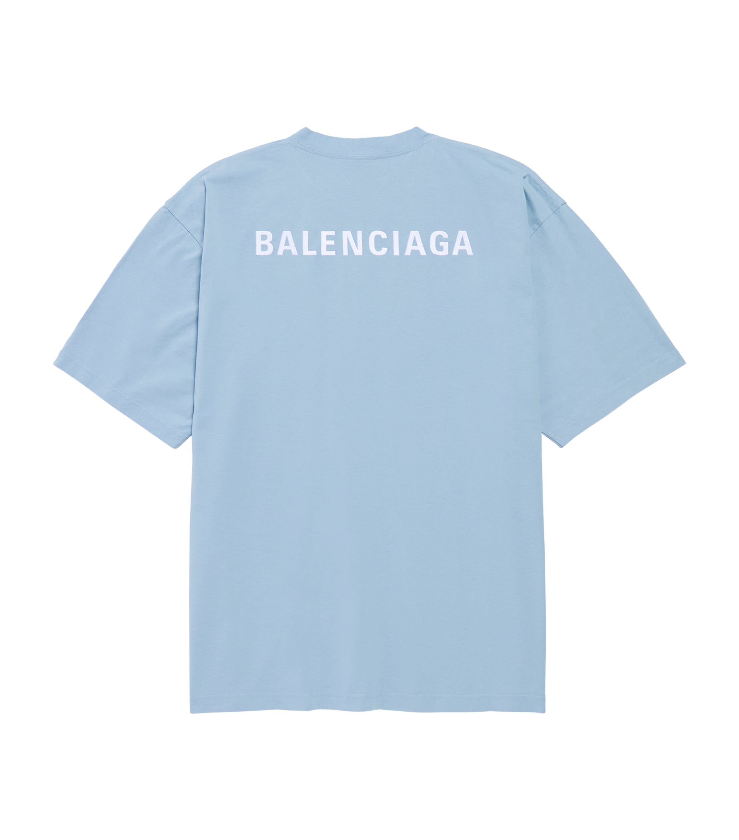 Balenciaga Blue Cotton Logo T-Shirt | Harrods UK