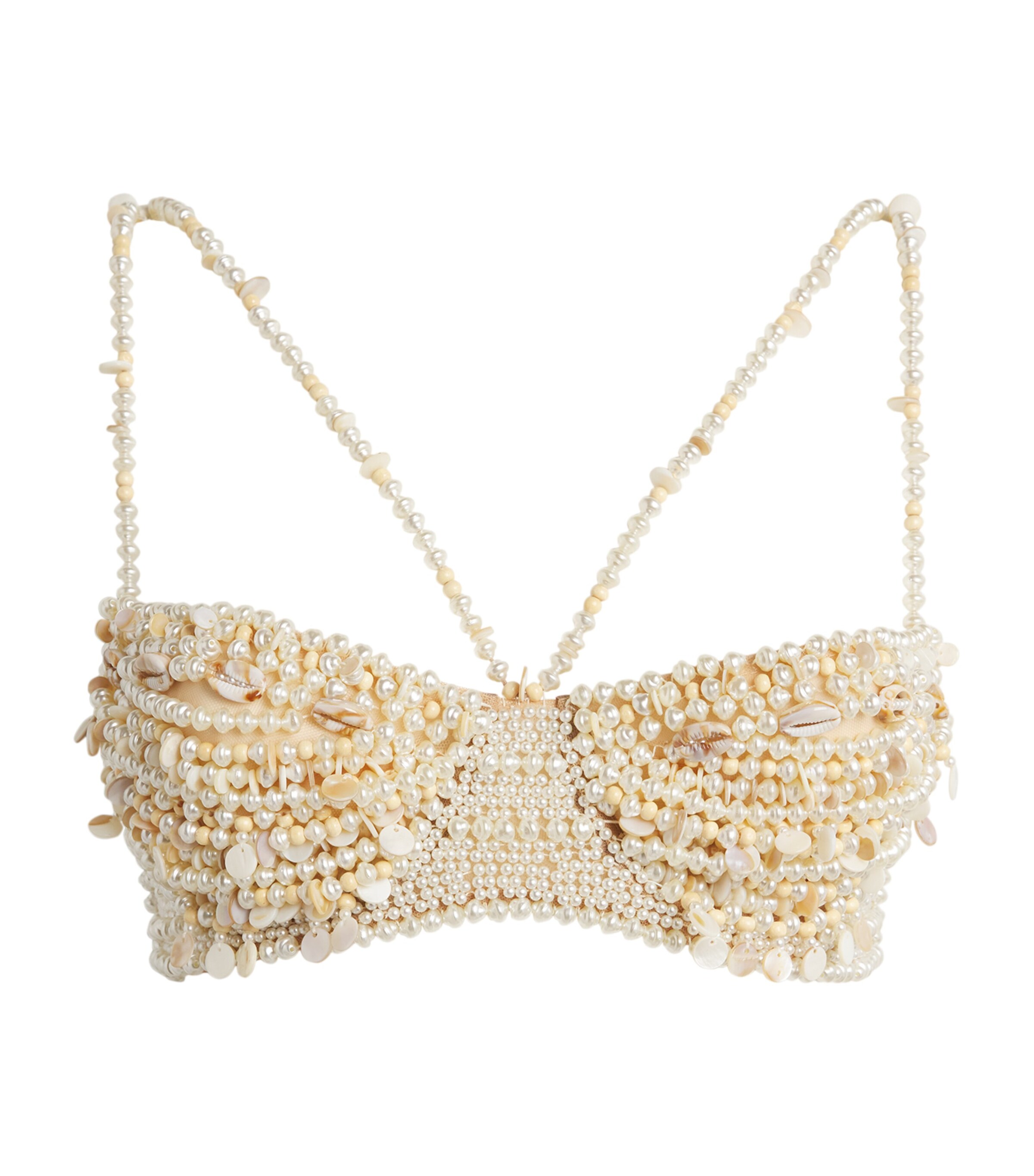 PatBO Beaded Embellished Bikini Top | Harrods US