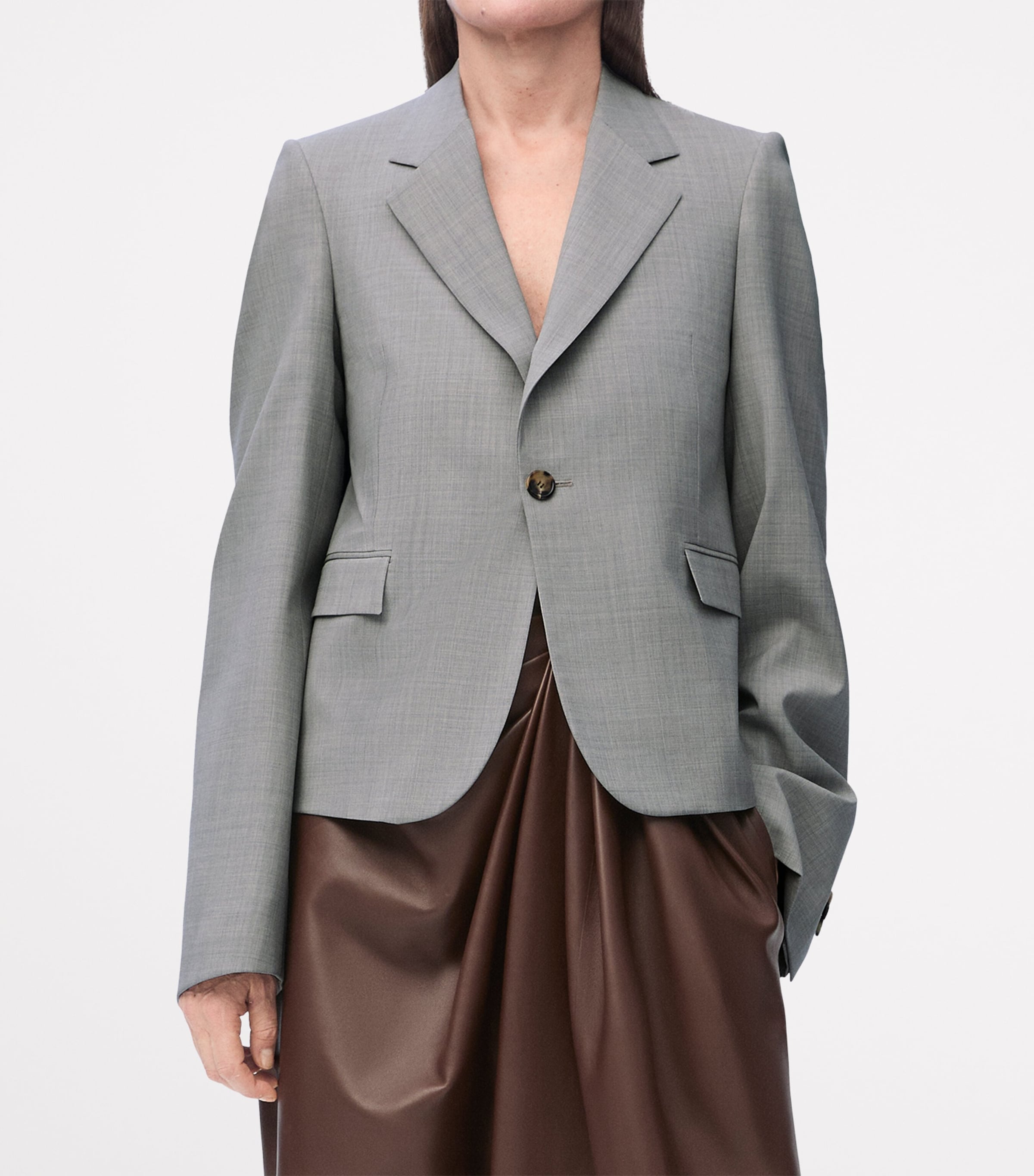 LOEWE Grey Exaggerated-Sleeve Blazer | Harrods UK