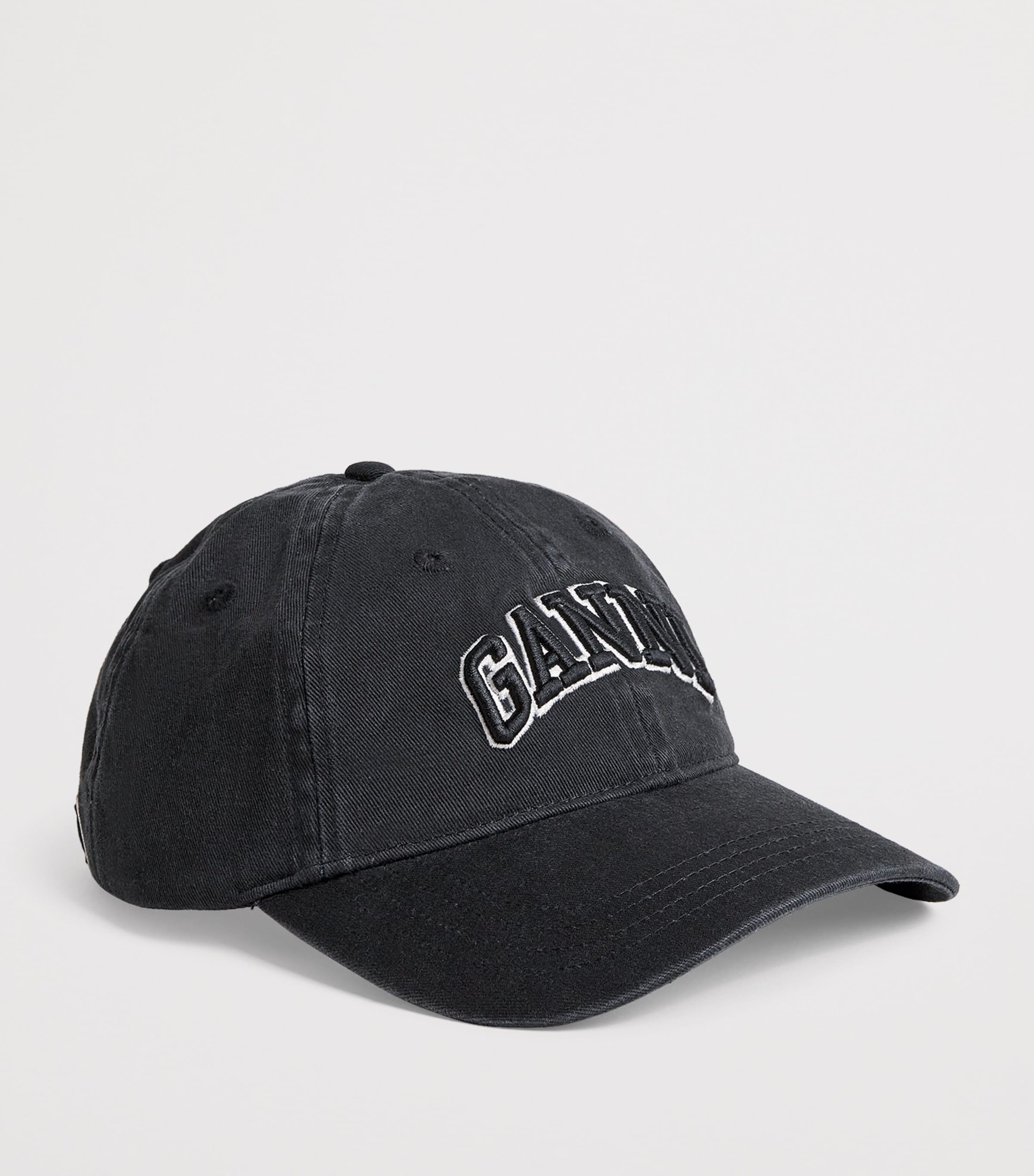 GANNI Black Organic Canvas Baseball Cap | Harrods US