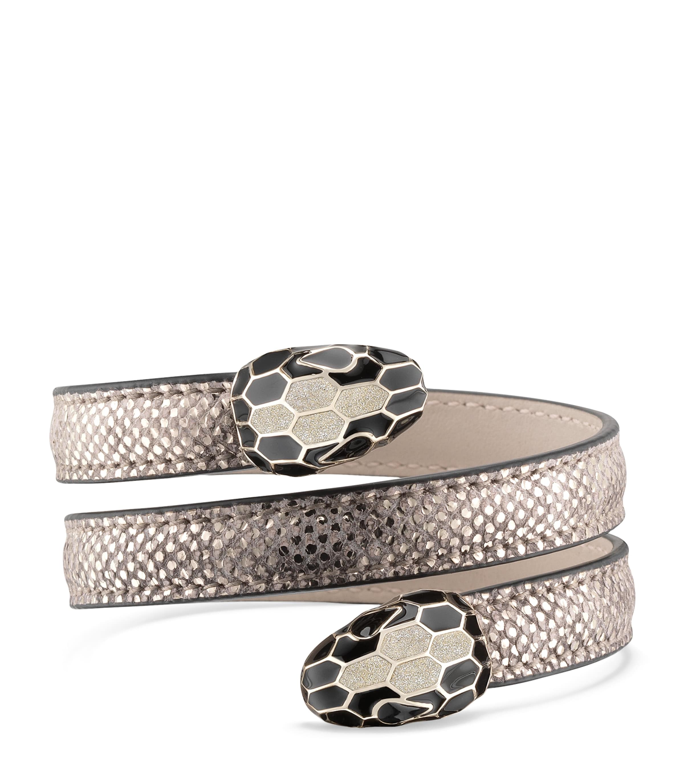 Bvlgari Leather Serpenti Forever Cleopatra Bangle | Harrods AU