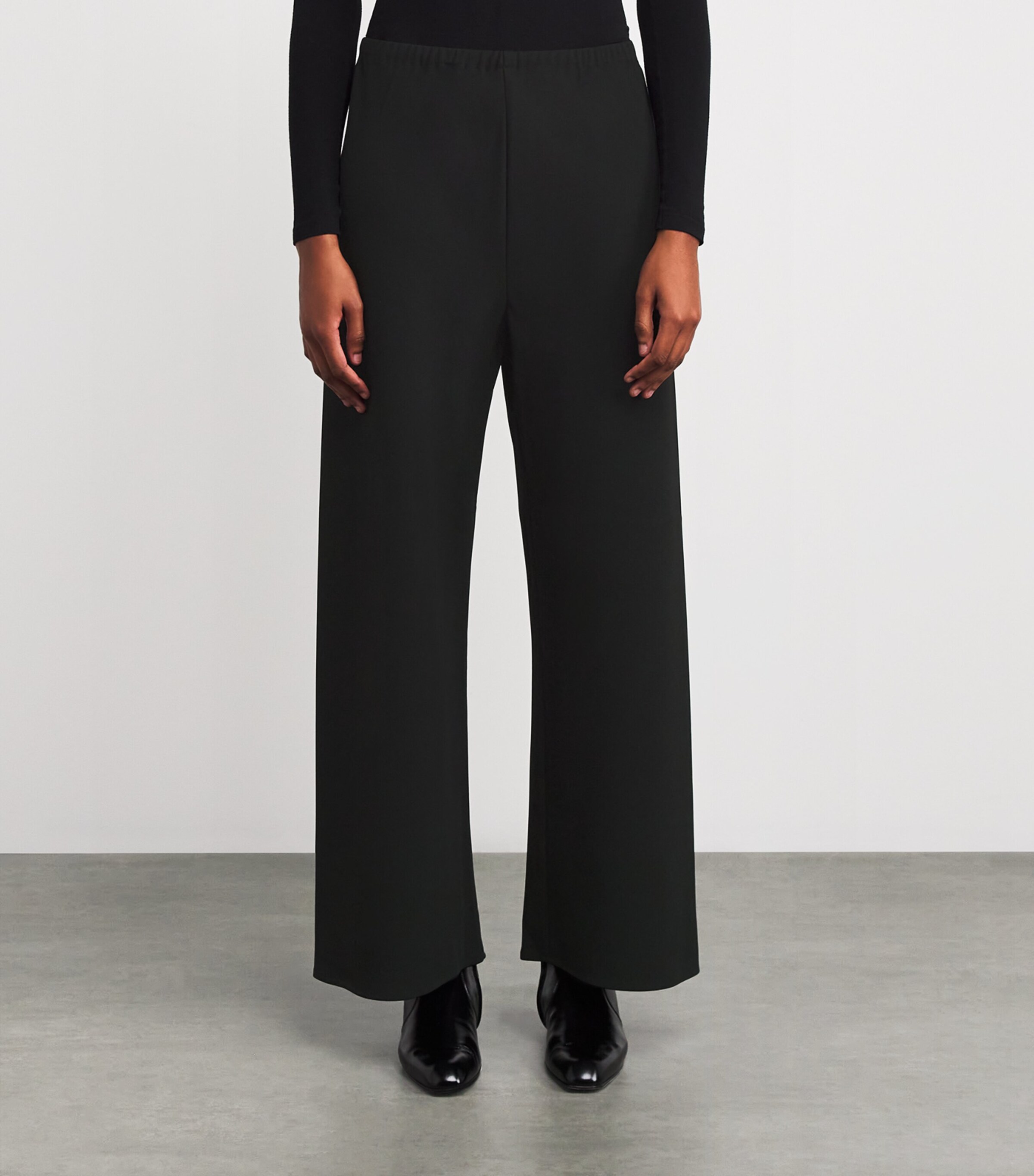 Almada Label Black Satin Bea Wide-Leg Trousers | Harrods UK