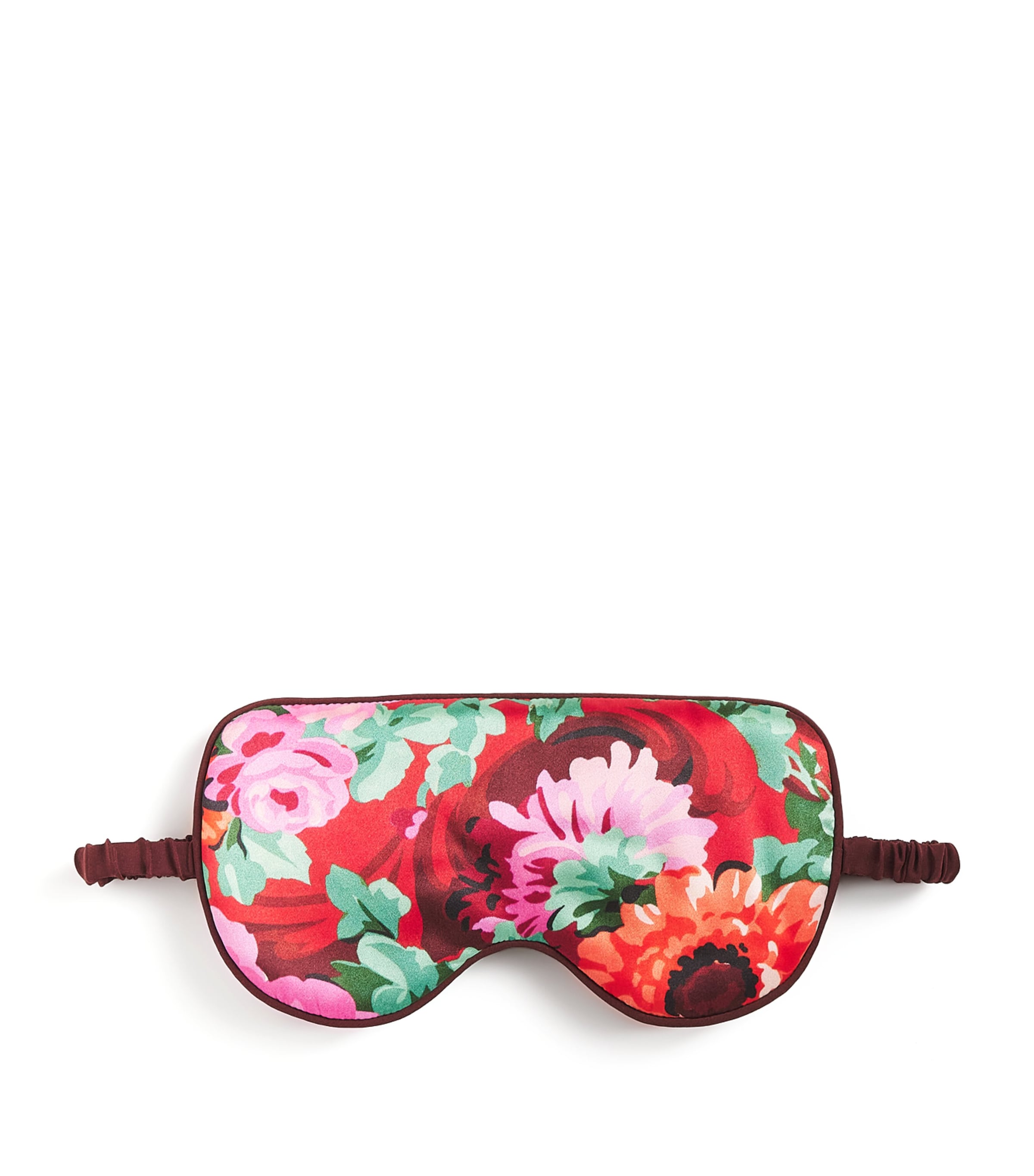 Olivia von Halle Red Silk Floral Audrey Eye Mask | Harrods UK